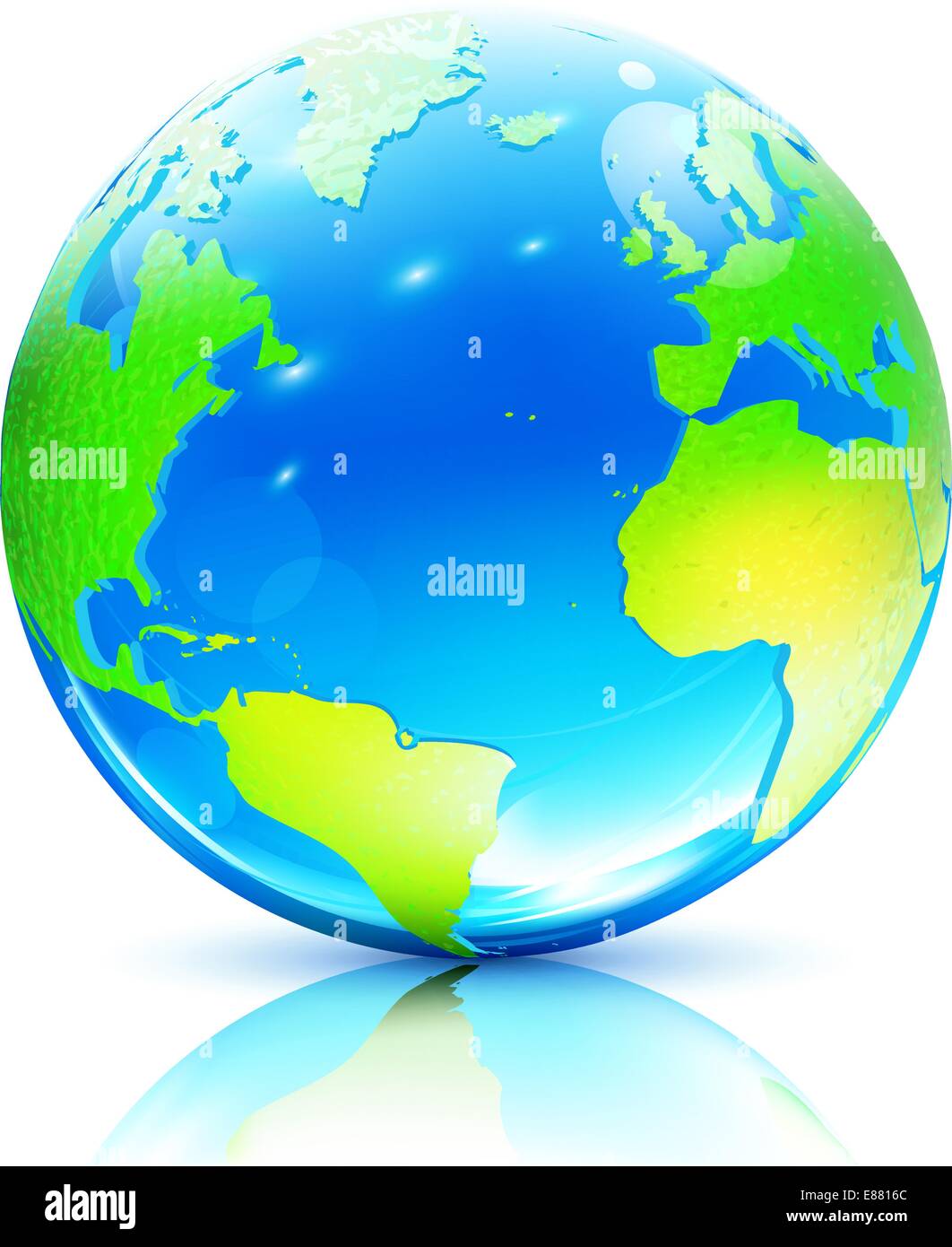 Vector illustration of Glossy Earth Map Globe Stock Vector Image & Art ...