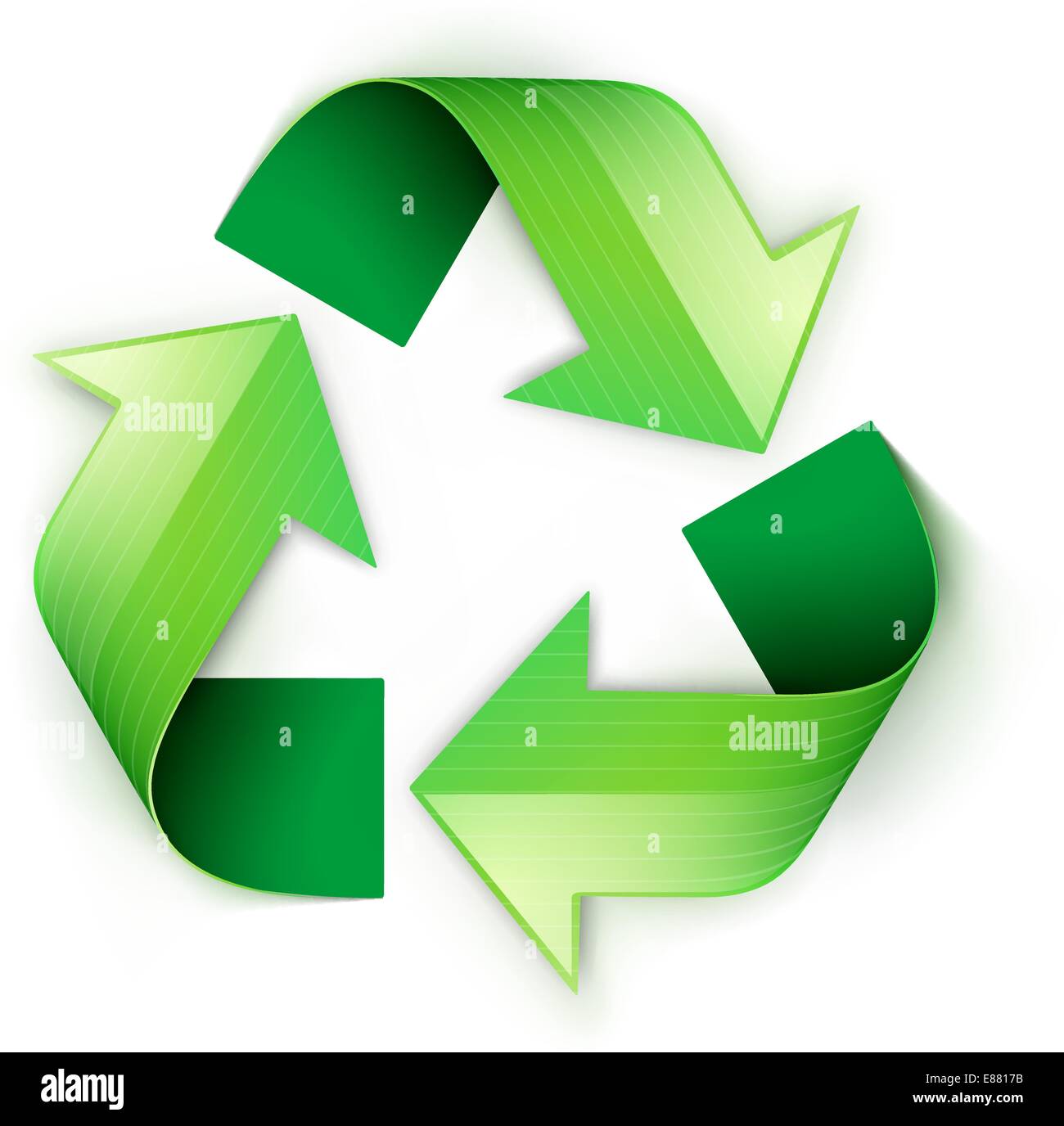 Vector illustration of green recycling symbol isolated on white ...