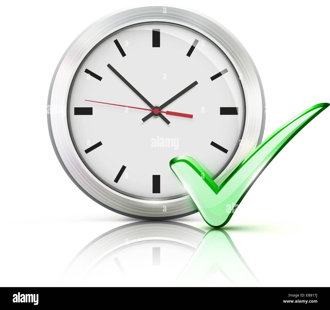 Vector illustration of timing concept with classic office clock and ...