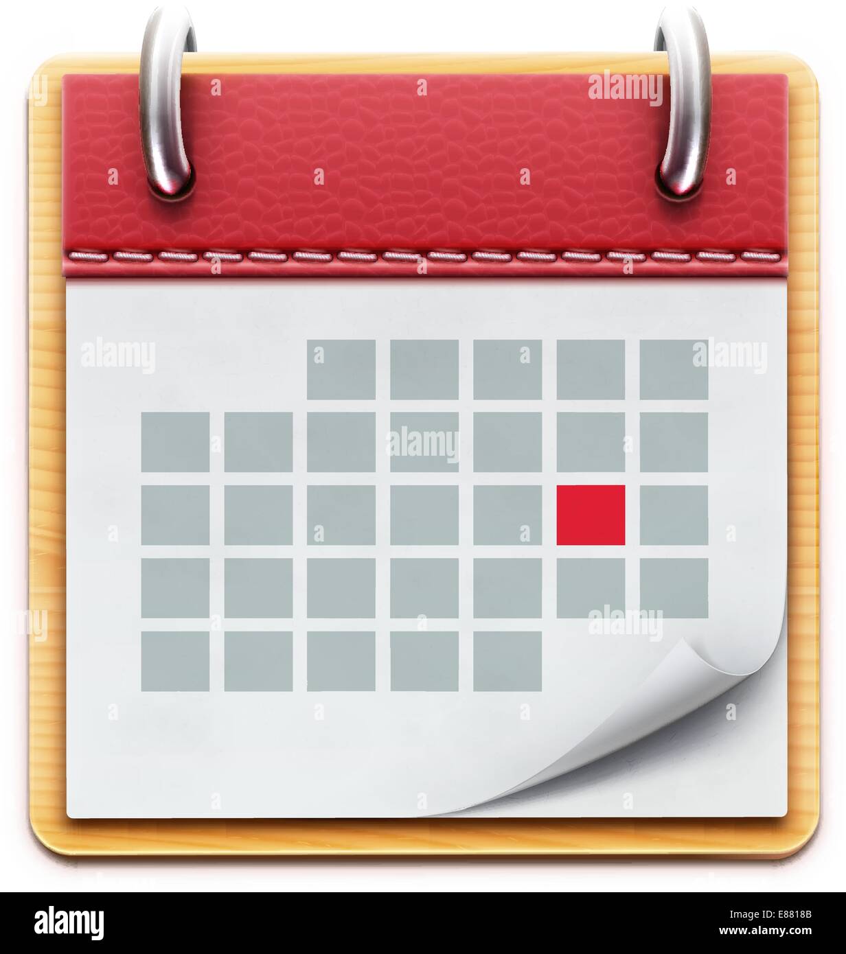 Vector illustration of detailed beautiful calendar icon isolated on ...