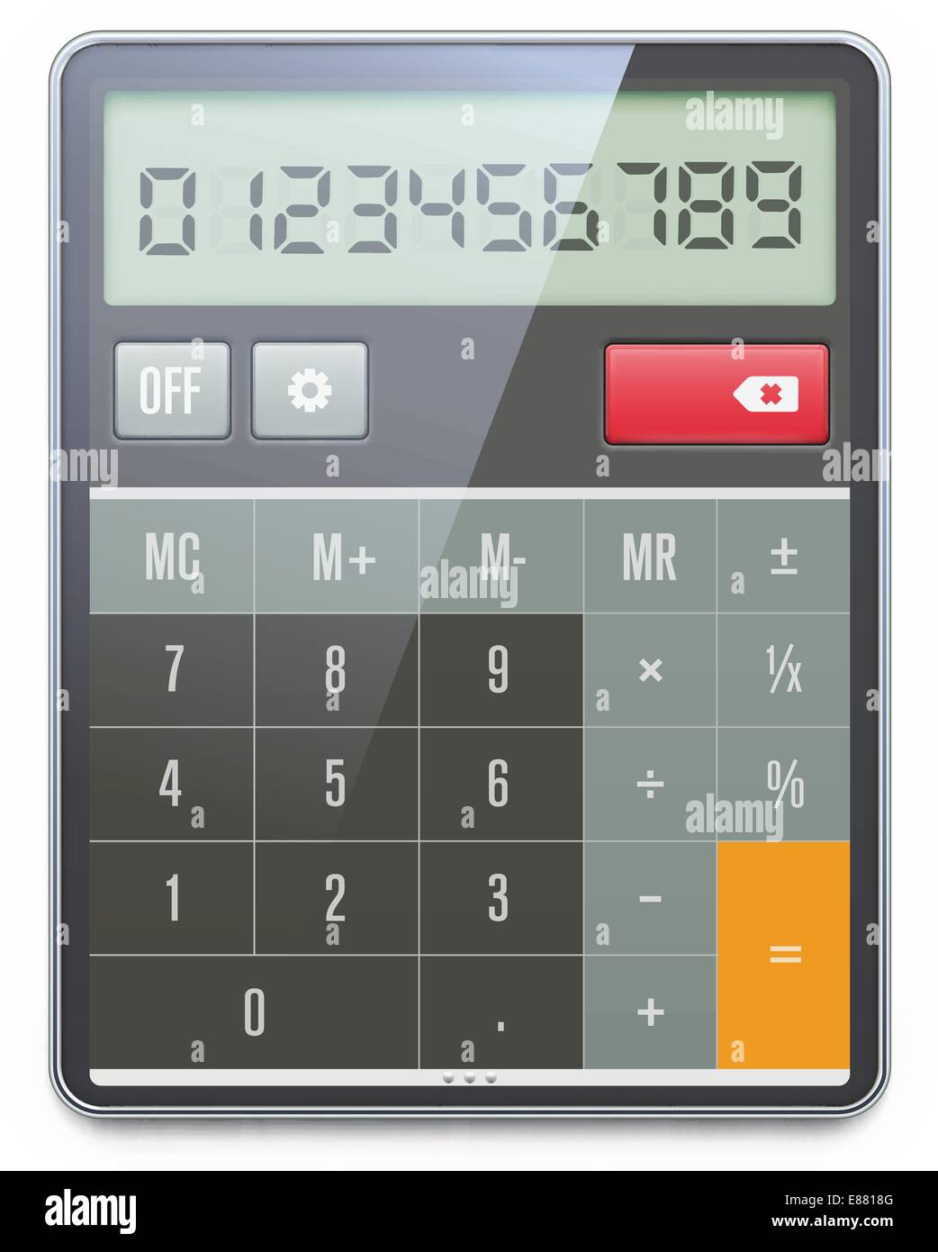 Vector illustration of realistic electronic calculator isolated on ...