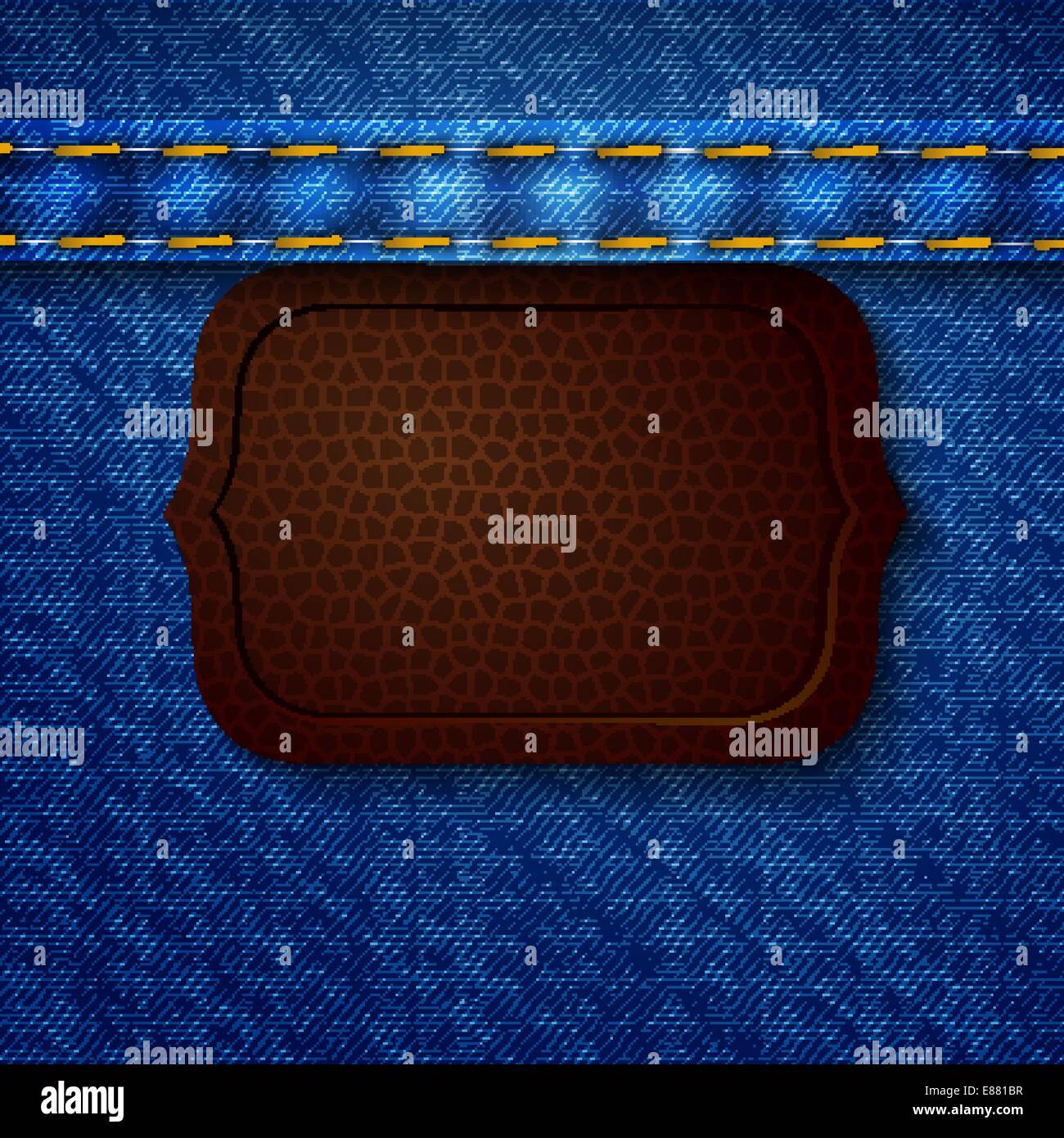 Abstract denim background with leather tag Stock Vector Image & Art - Alamy