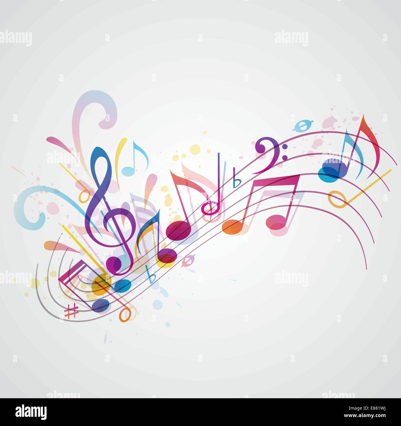 Vector music background with notes Stock Vector Image & Art - Alamy