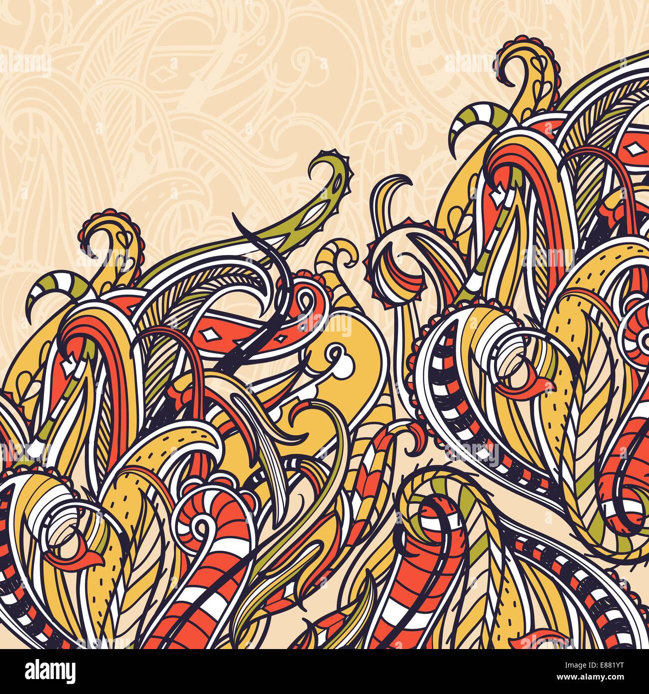 abstract vector background with colorful swirls and curls Stock Vector ...