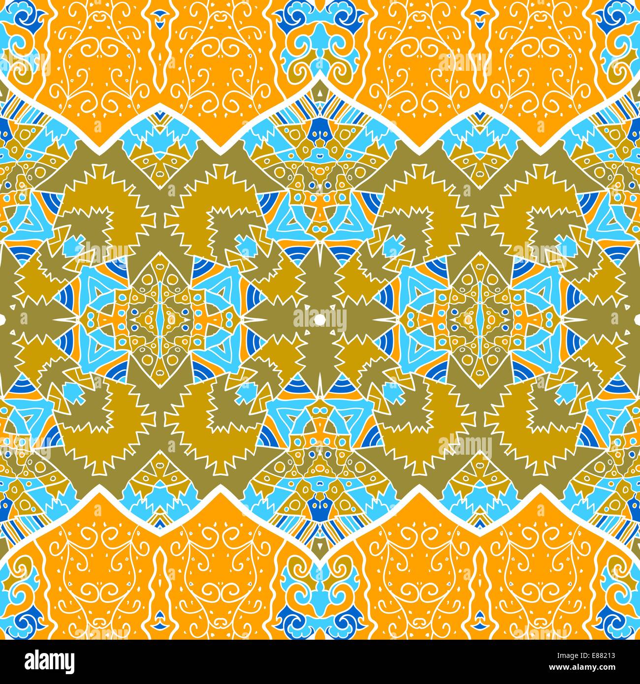 ethnic seamless pattern. Indian ornament, kaleidoscopic flora pattern ...