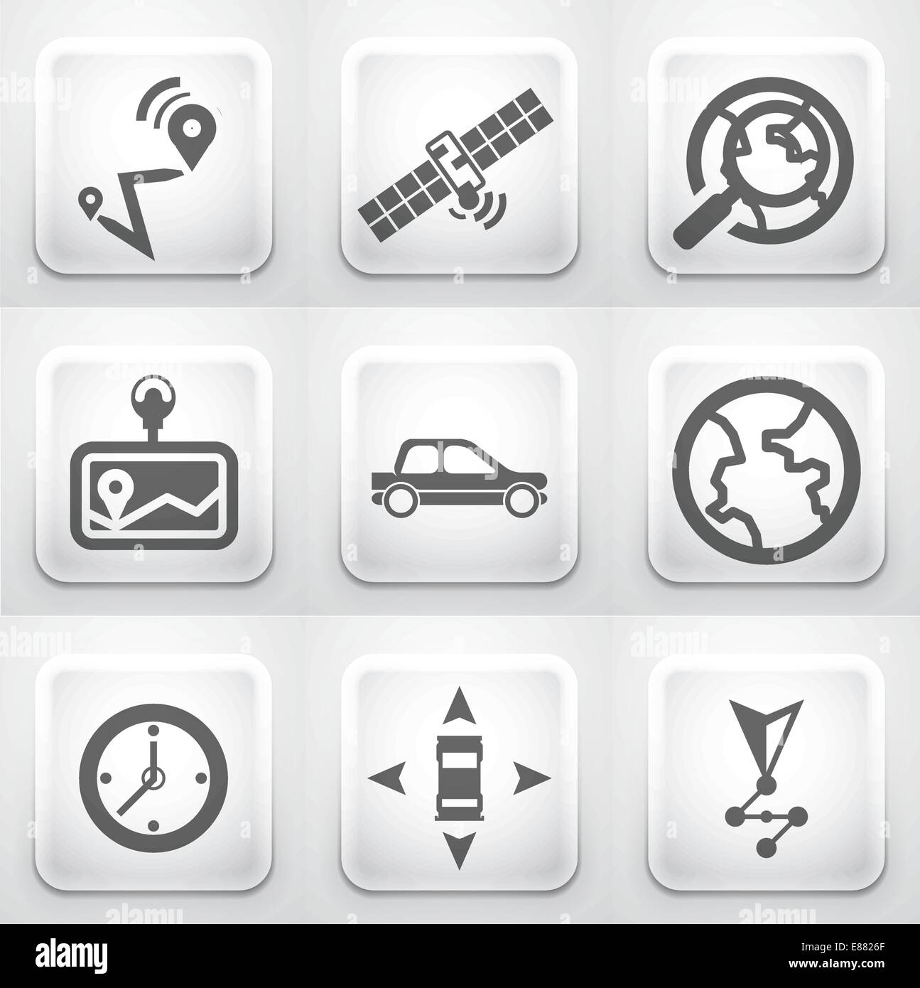 Set of square application buttons. Vector illustration Stock Vector ...