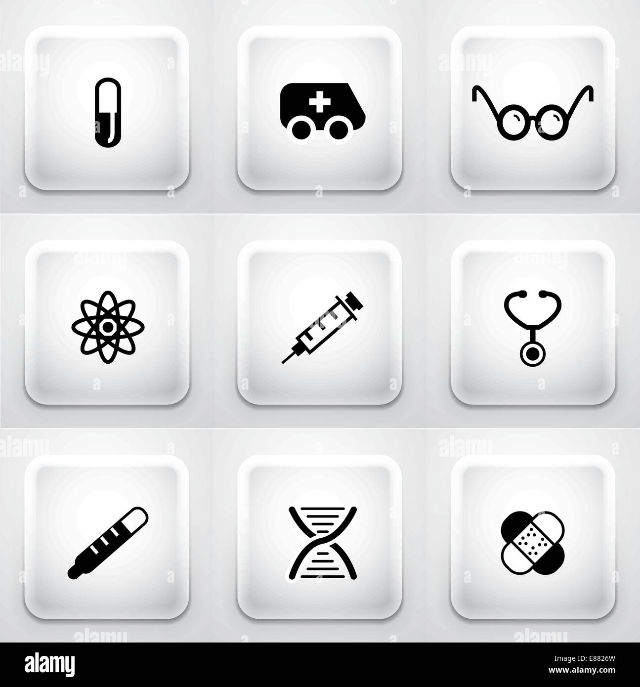 Set of square application buttons. Vector illustration Stock Vector ...