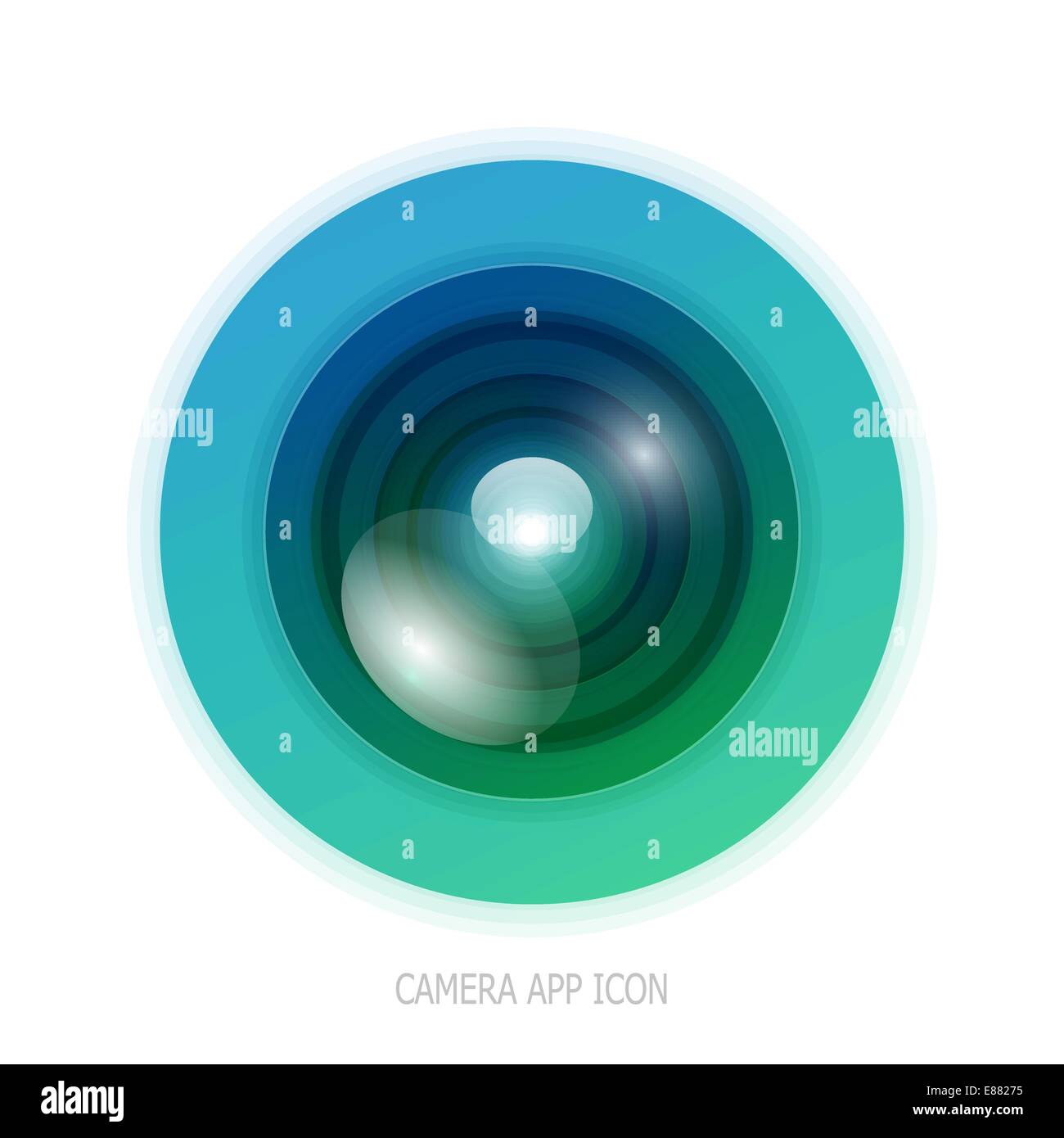 Camera application icon. Colorful camera lens design on white Stock ...