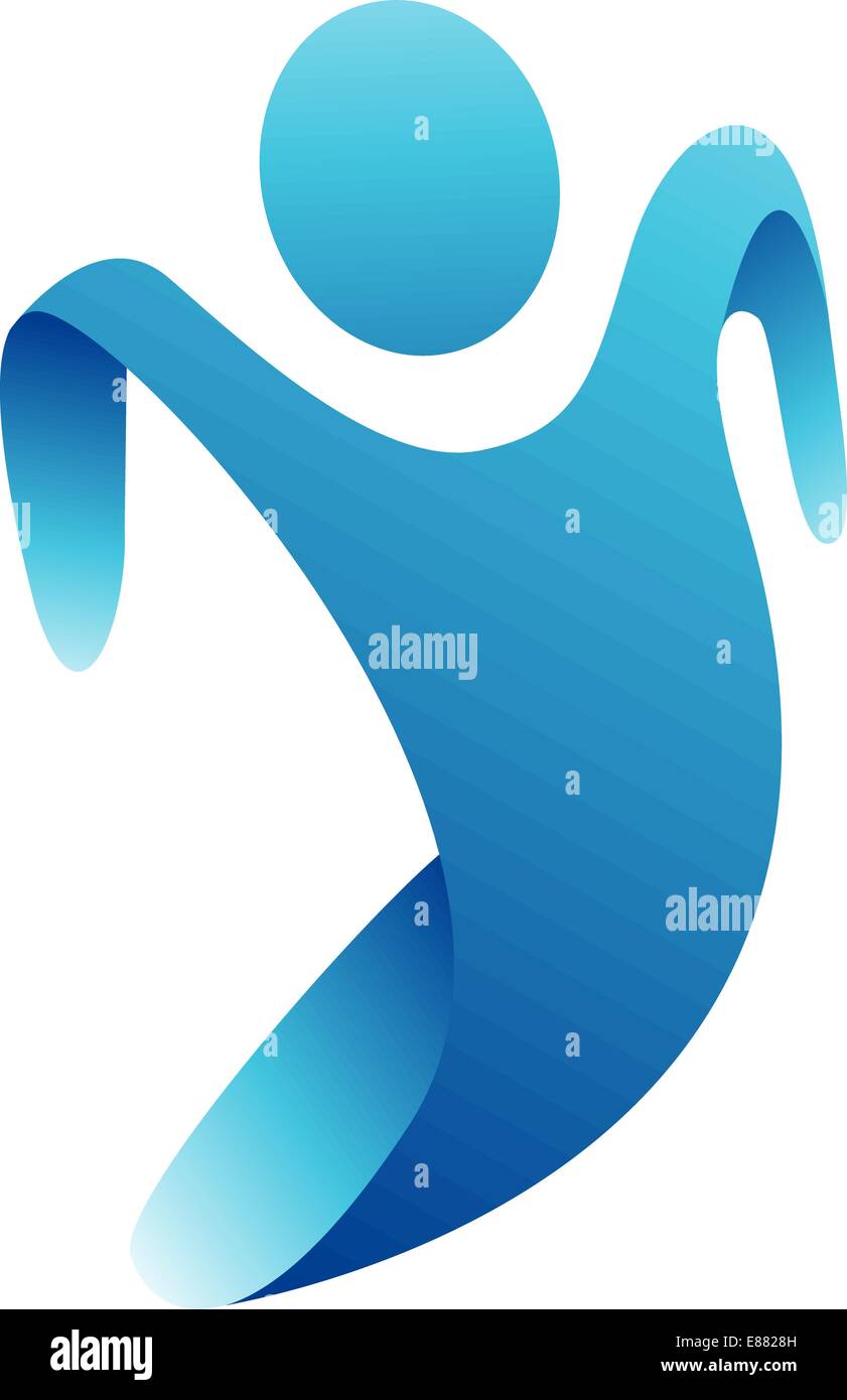 Blue flying man concept design Stock Vector Image & Art - Alamy