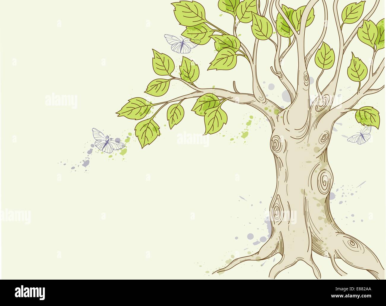 Hand drawn forest leaves Stock Vector Images - Alamy