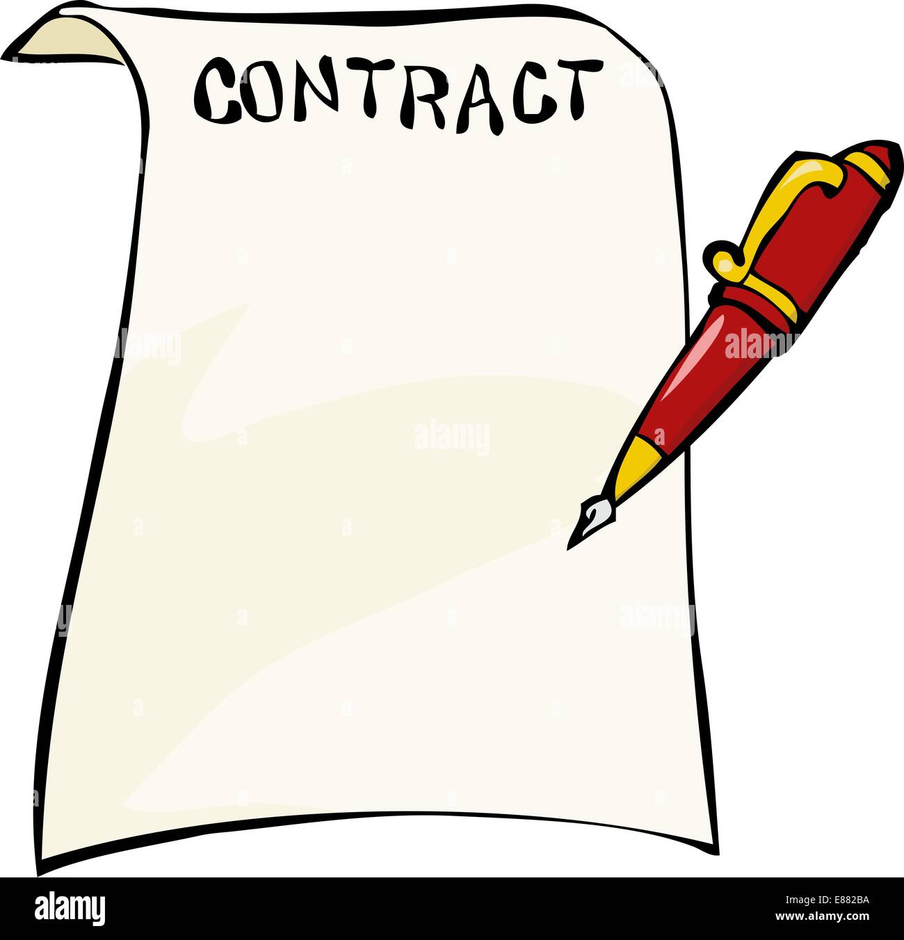 Contract on a white background vector illustration Stock Vector Image ...