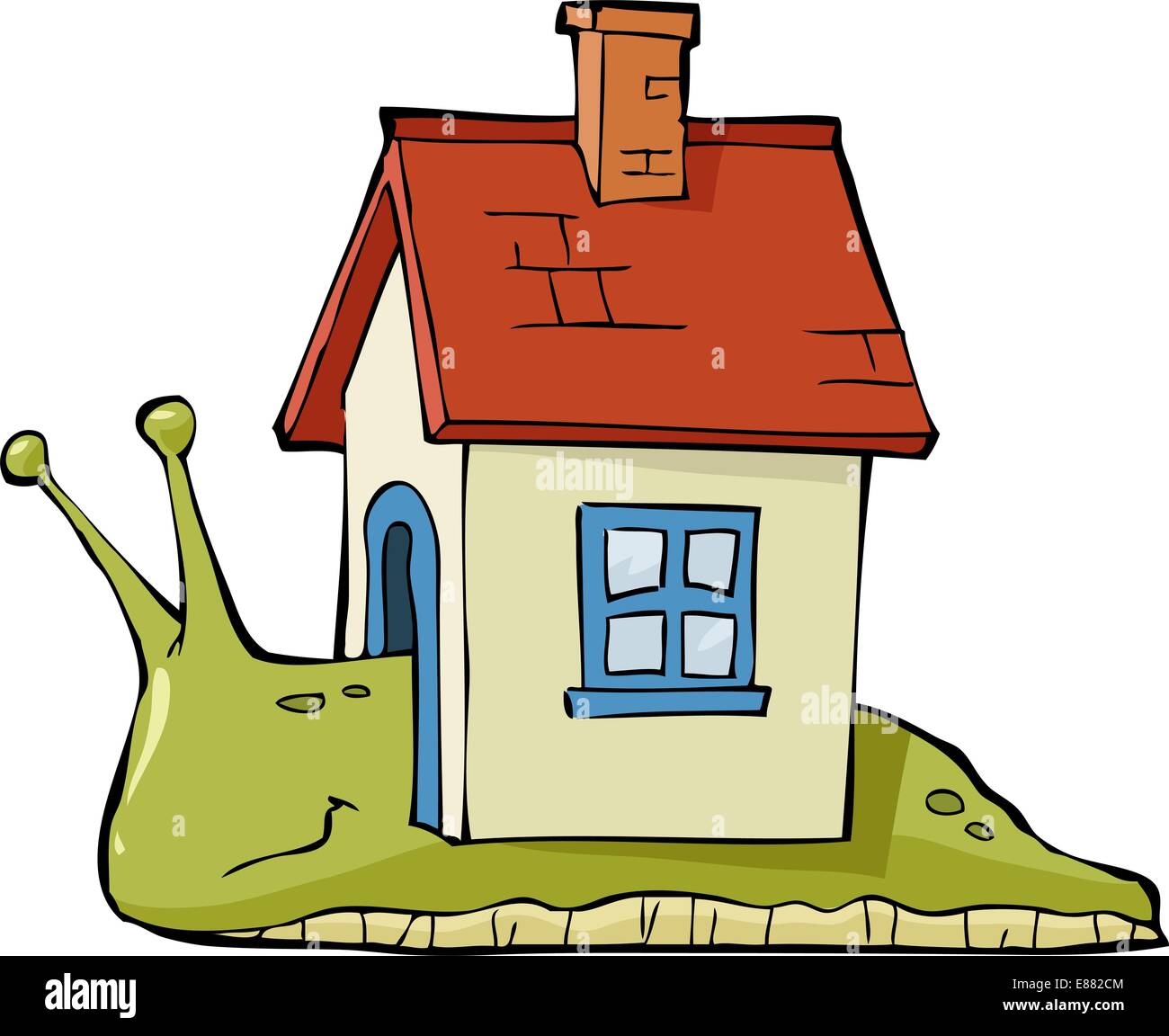 Snail with a house at the back vector illustration Stock Vector Image ...