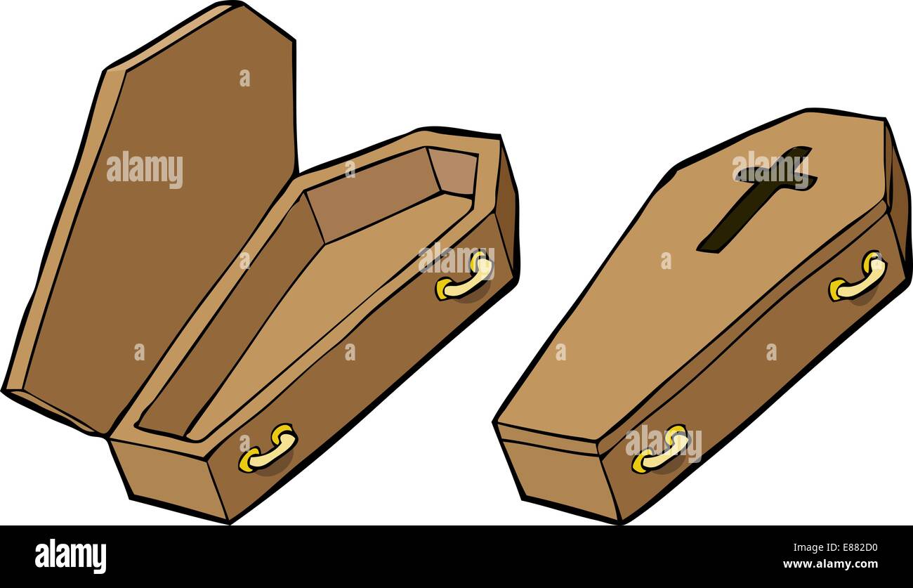 Two coffins on a white background vector illustration Stock Vector ...