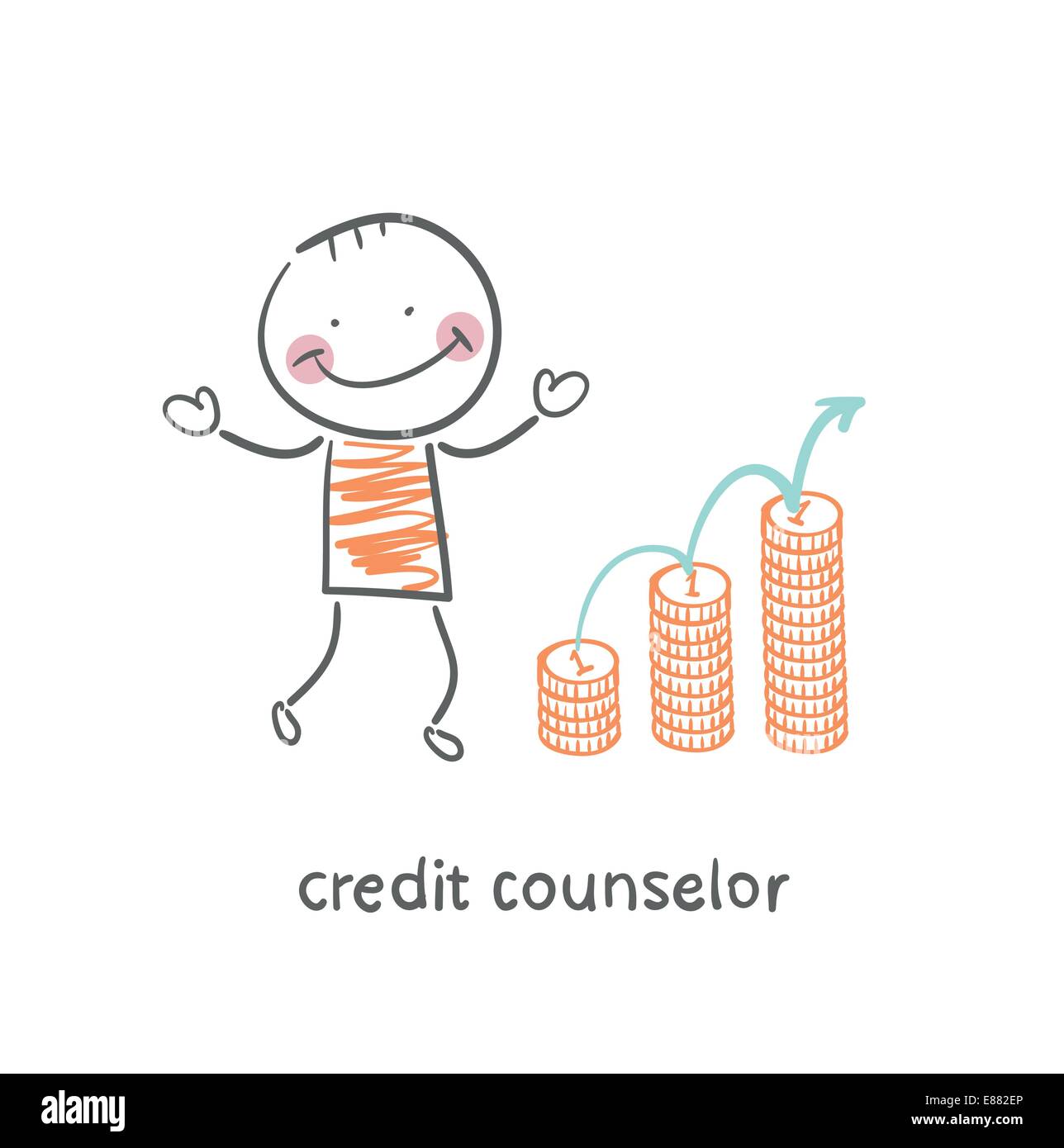 credit counselor next to the graph from coins Stock Vector Image & Art ...