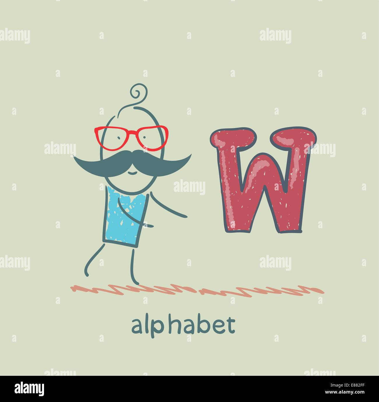 man standing with a letter of the alphabet Stock Vector Image & Art - Alamy