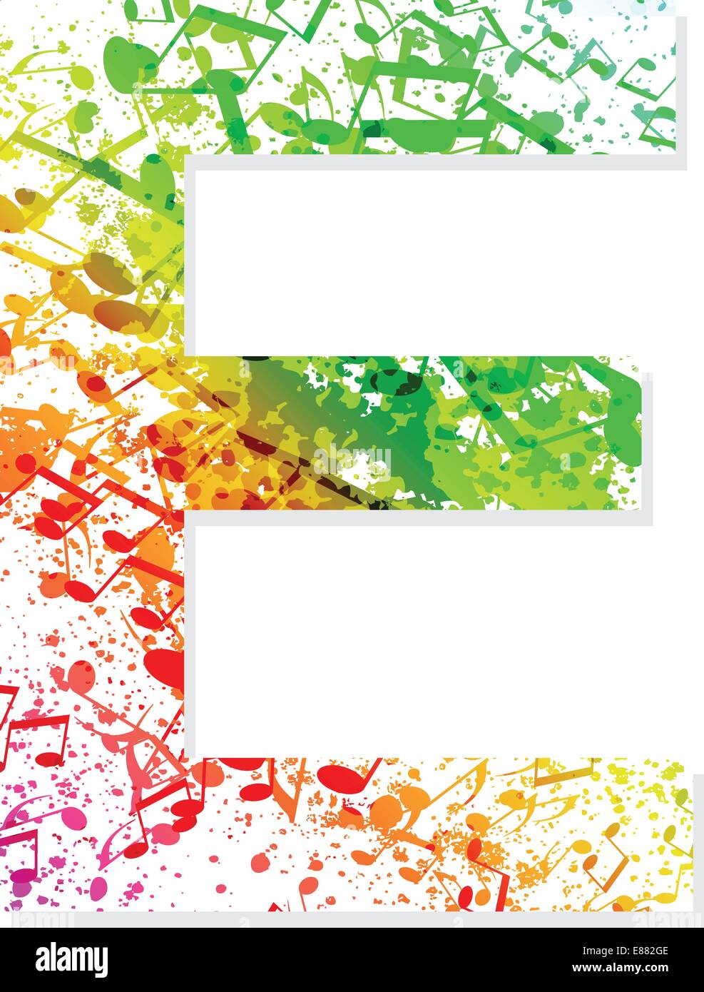 Music theme grungy font. Letter E Stock Vector Image & Art - Alamy