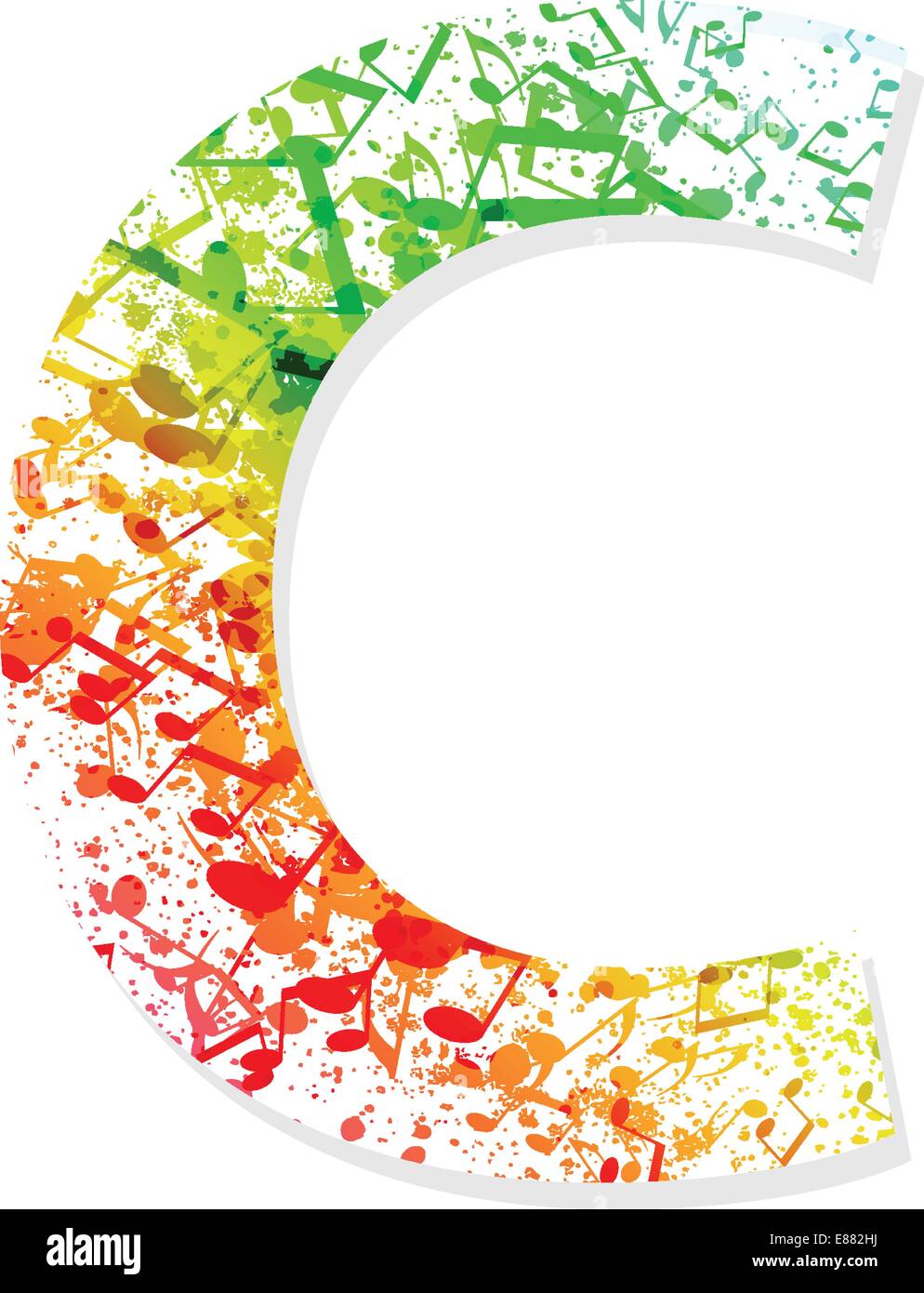 Music theme grungy font. Letter C Stock Vector Image & Art - Alamy