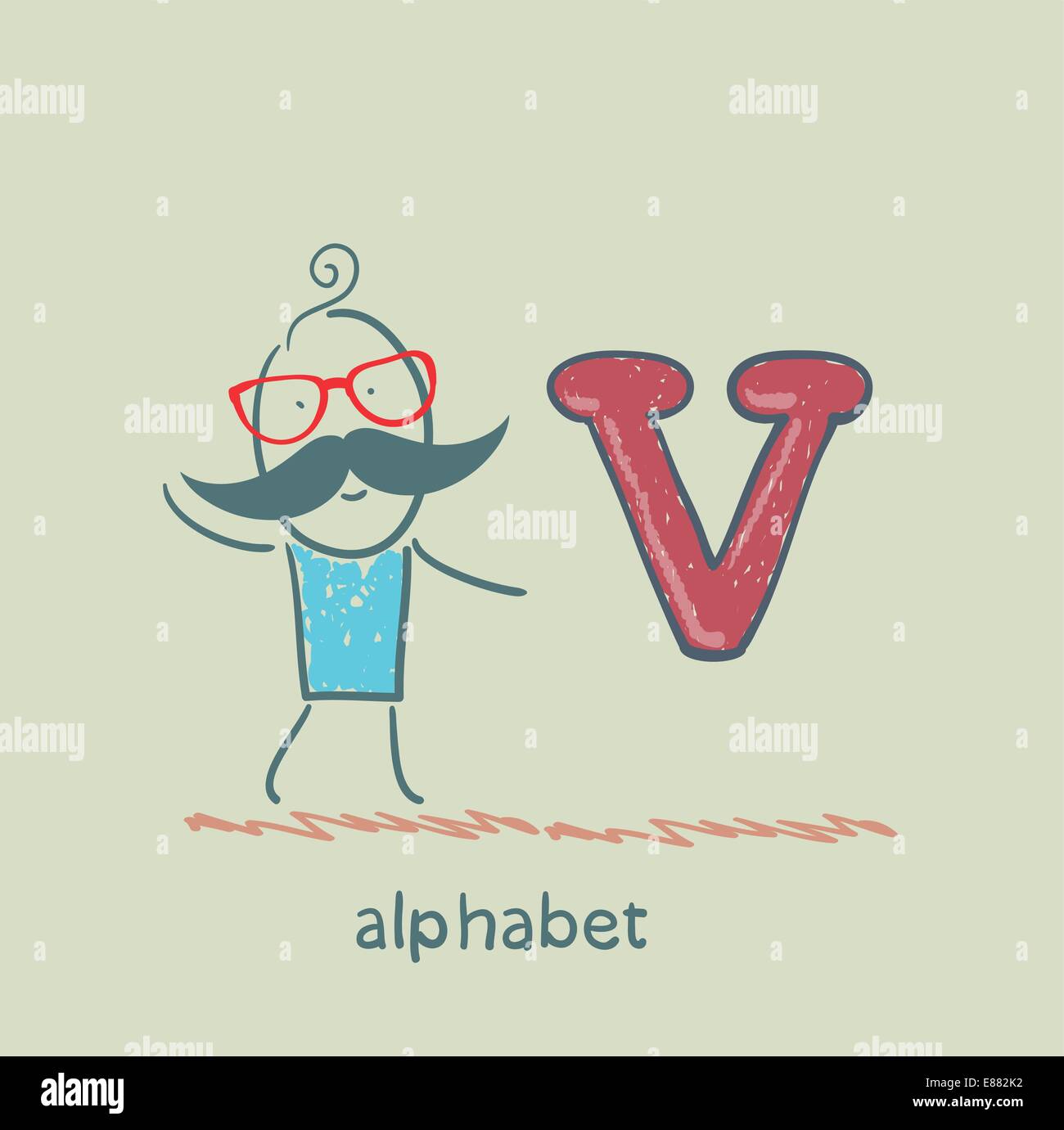 man standing with a letter of the alphabet Stock Vector Image & Art - Alamy