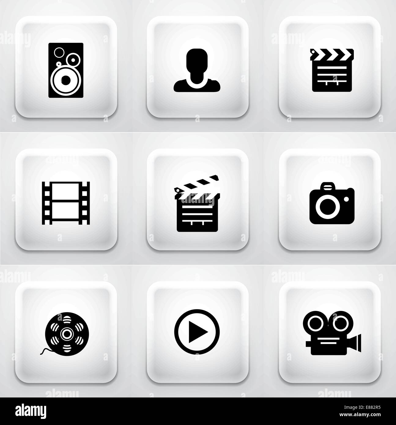 Set of square application buttons. Vector illustration Stock Vector ...