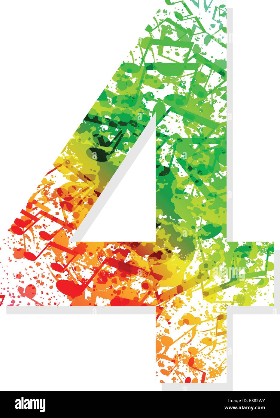 Music theme grungy font. Number 4 Stock Vector Image & Art - Alamy