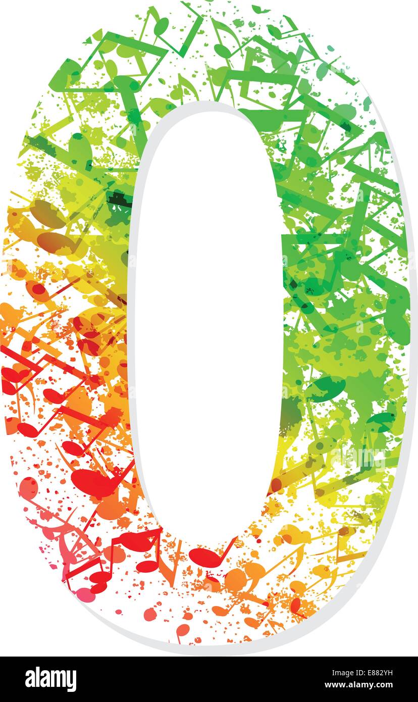 Music theme grungy font. Number 0 Stock Vector Image & Art - Alamy