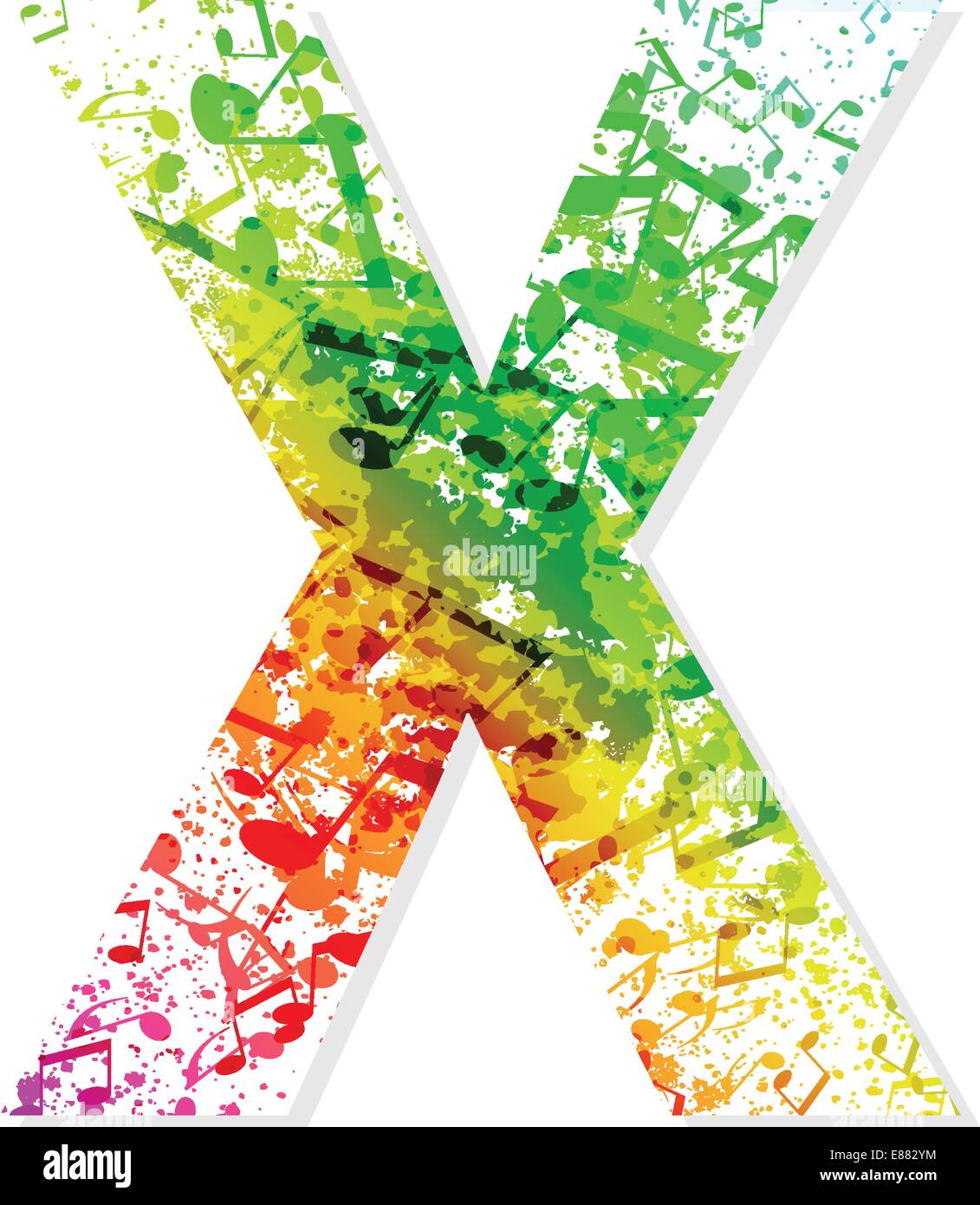 Music theme grungy font. Letter X Stock Vector Image & Art - Alamy