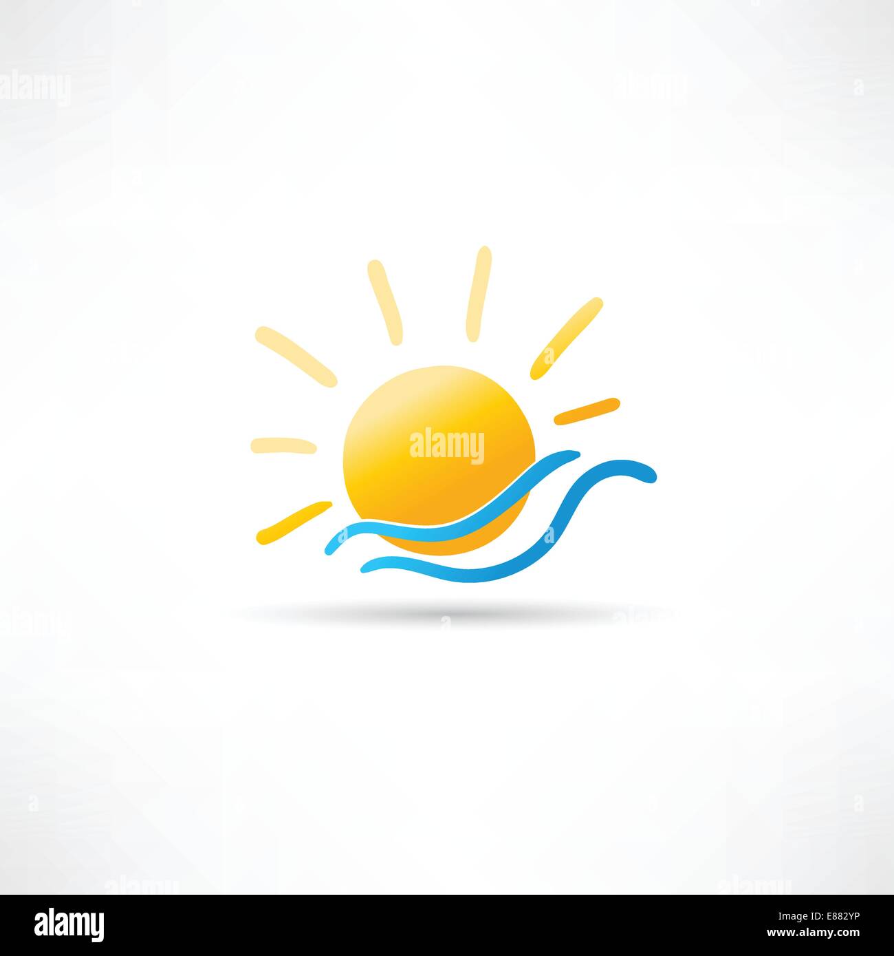 Sun and Sea Icon Stock Vector Image & Art - Alamy