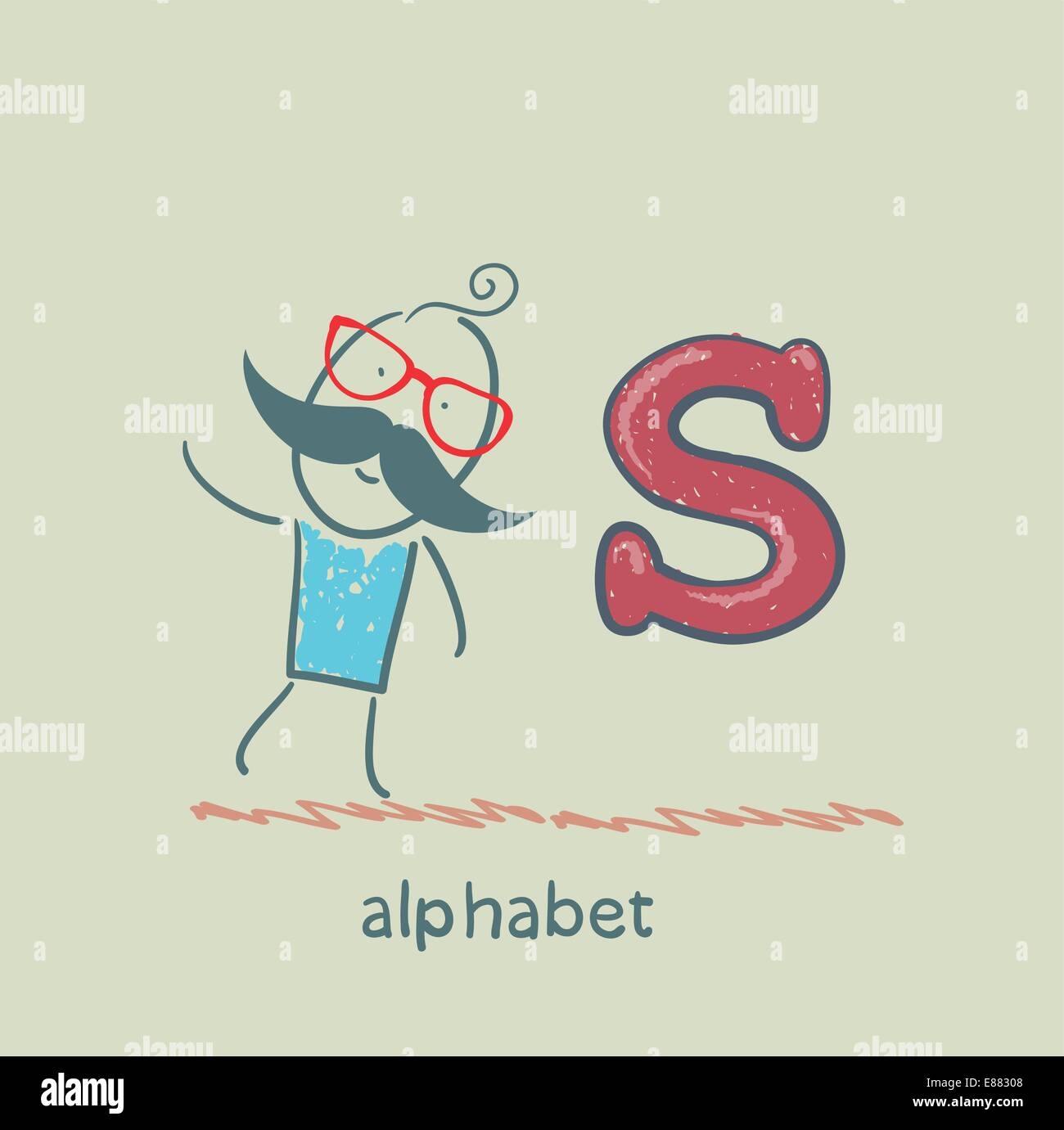 man standing with a letter of the alphabet Stock Vector Image & Art - Alamy