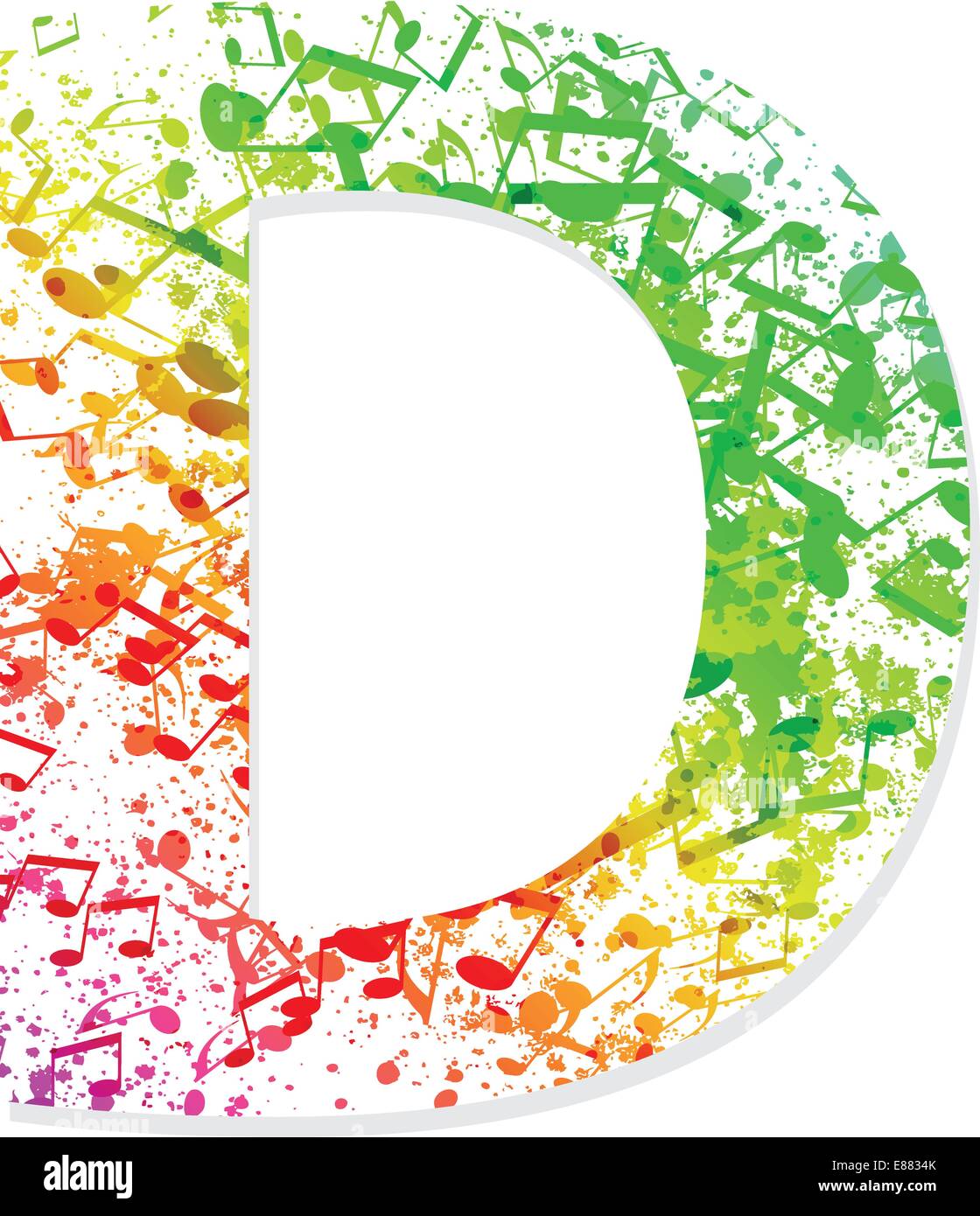 Music theme grungy font. Letter D Stock Vector Image & Art - Alamy