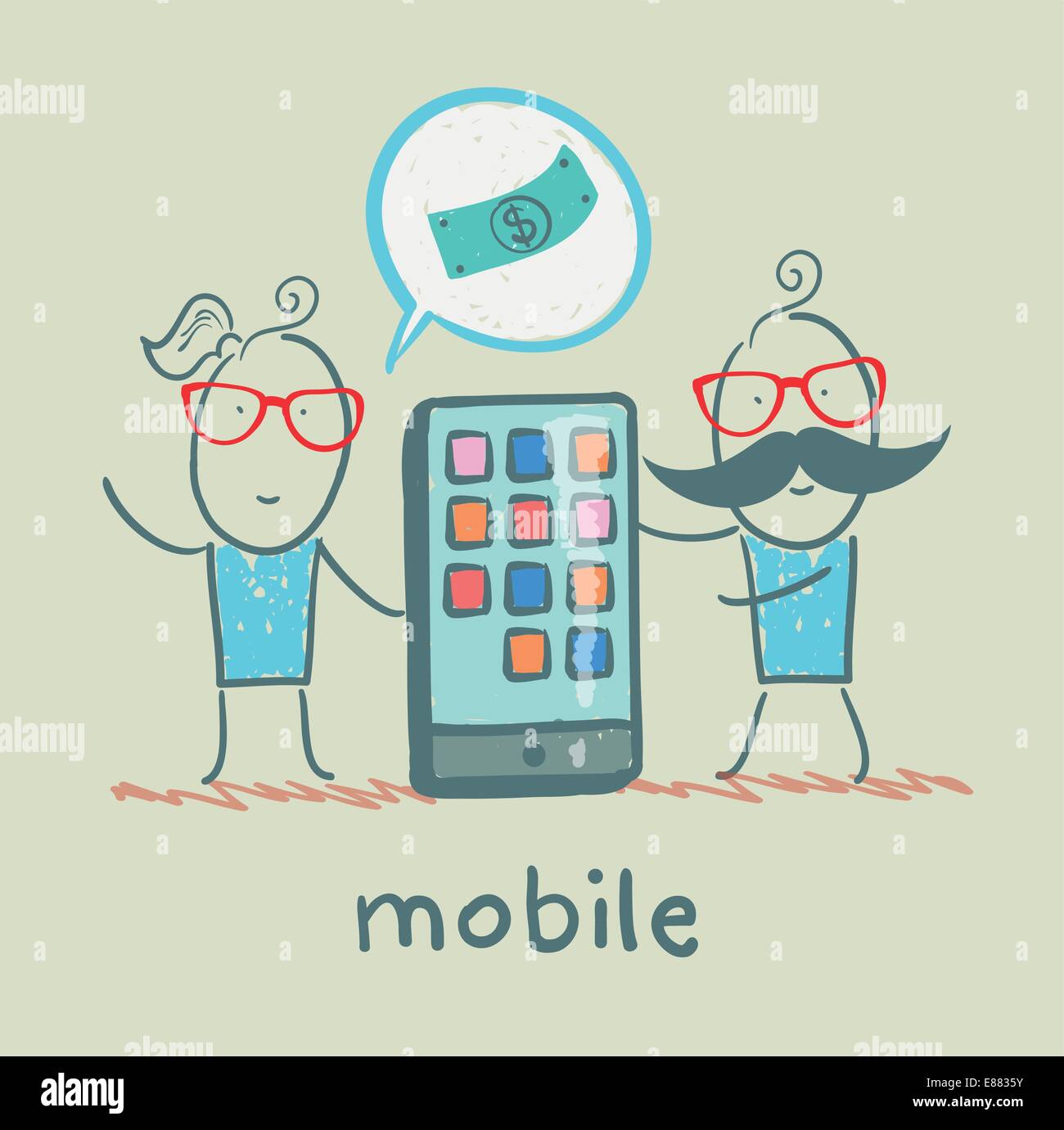 people selling mobile girl Stock Vector Image & Art - Alamy