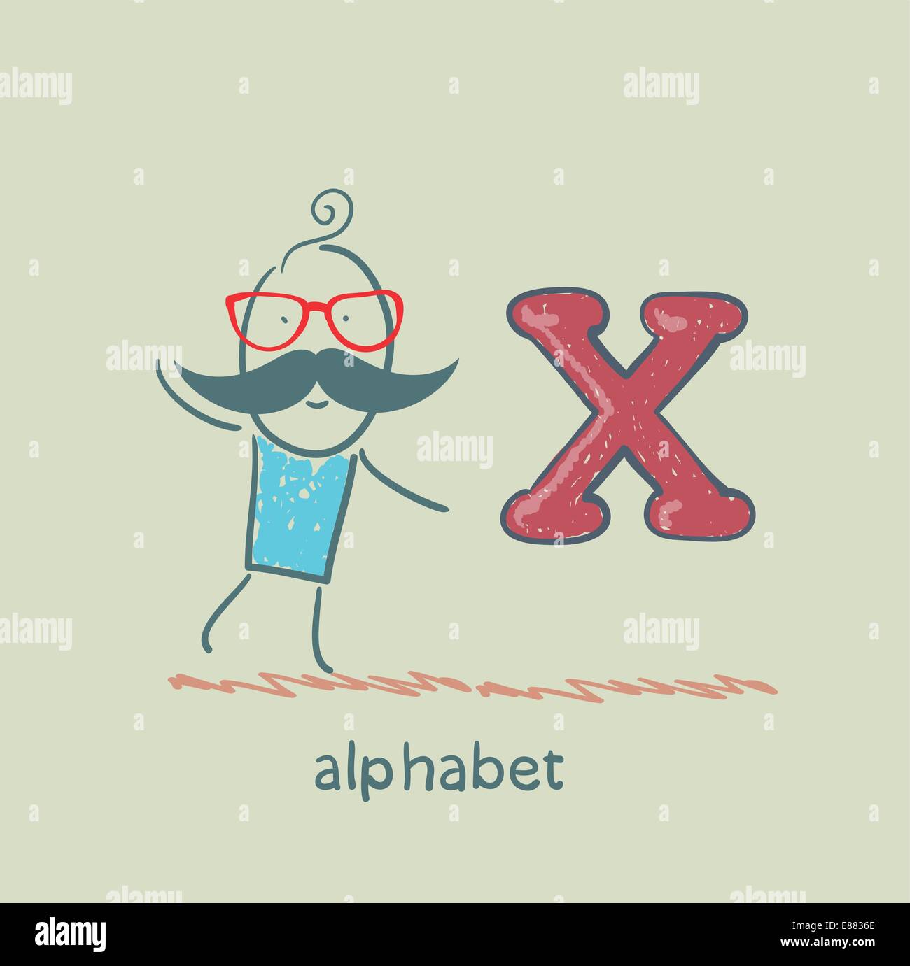 man standing with a letter of the alphabet Stock Vector Image & Art - Alamy