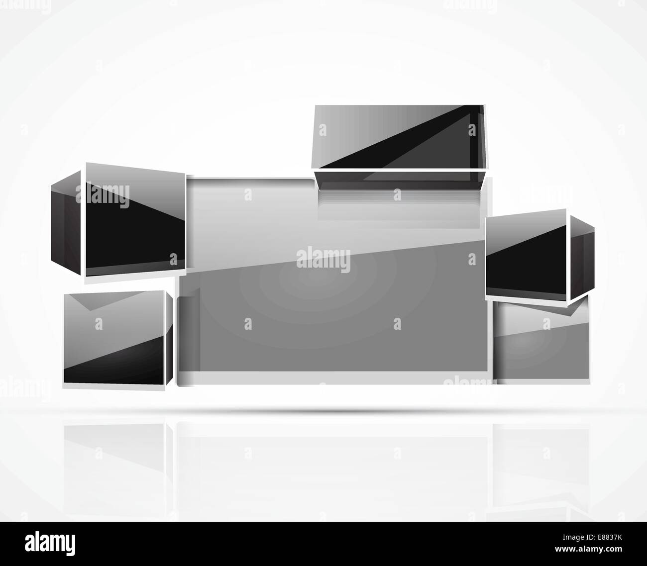 Glass 3d boxes presentation design | can be used for banners ...