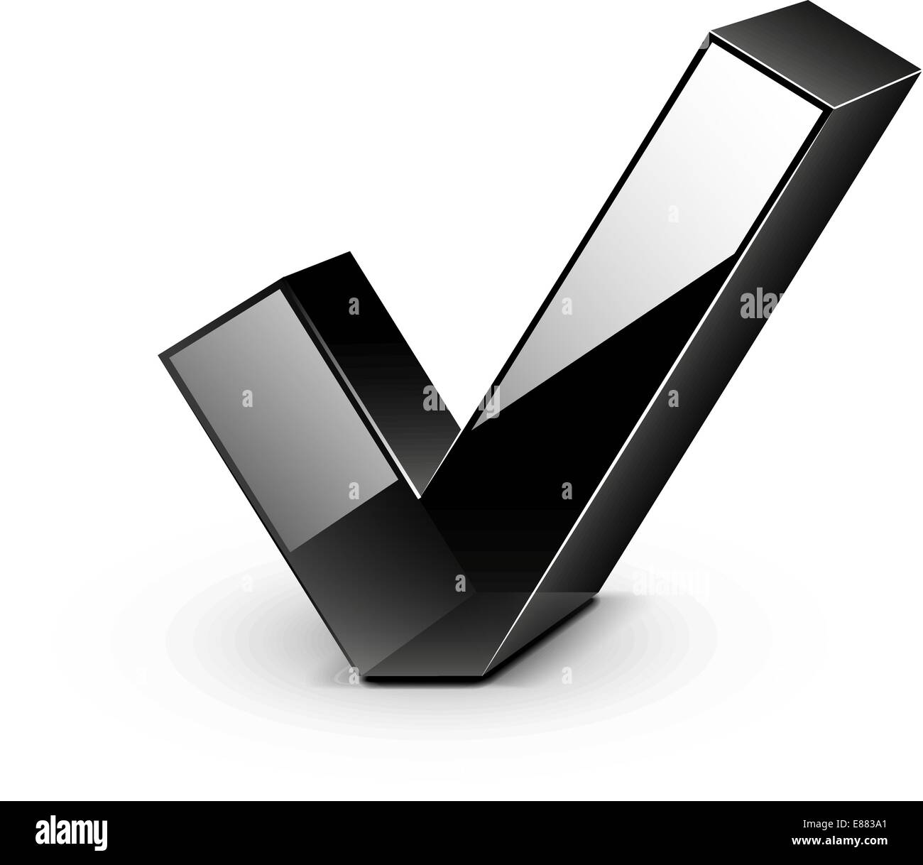3d vector black glossy tick / ok / yes / checked / opt in icon Stock ...