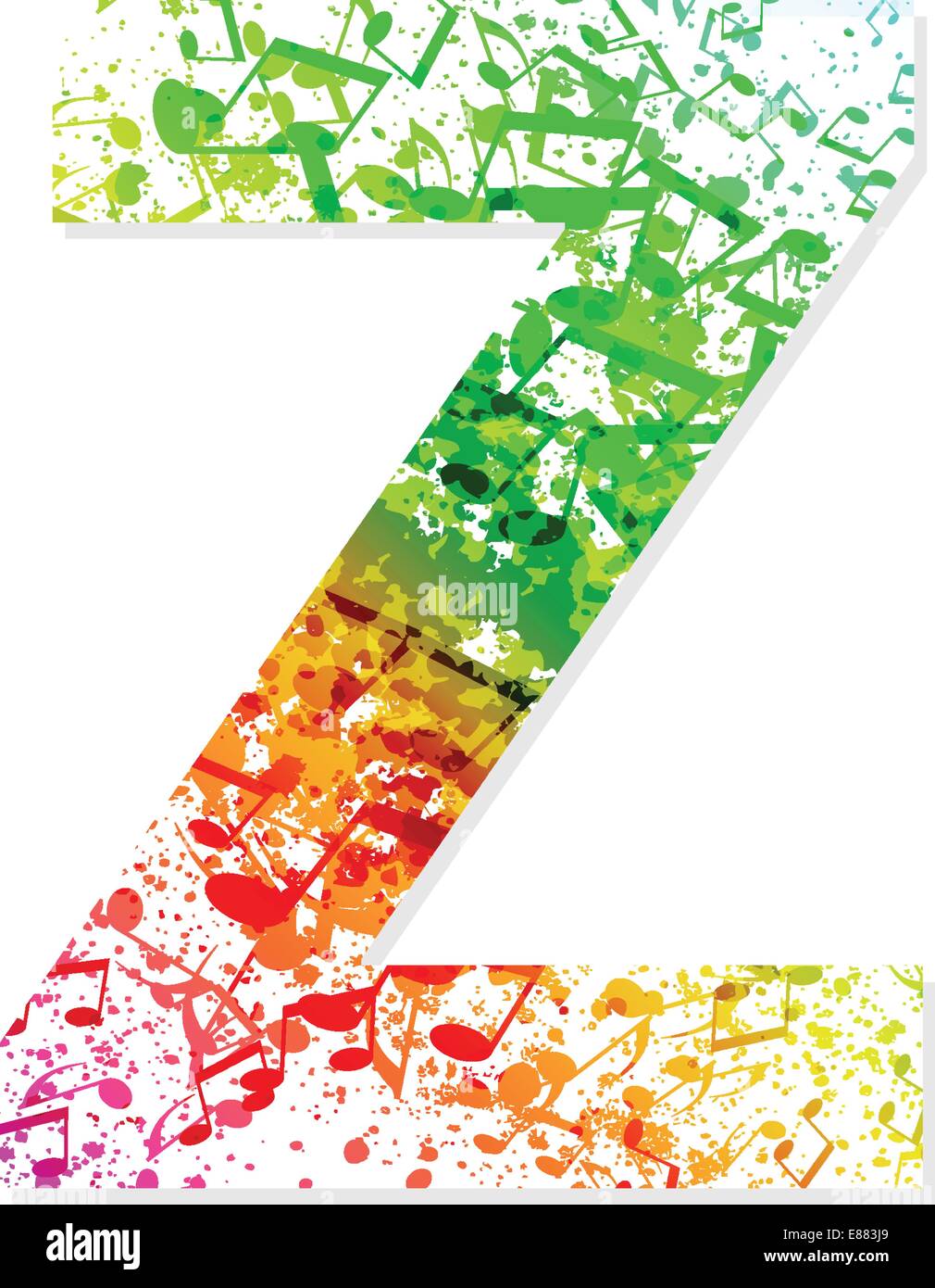 Music theme grungy font. Letter Z Stock Vector Image & Art - Alamy