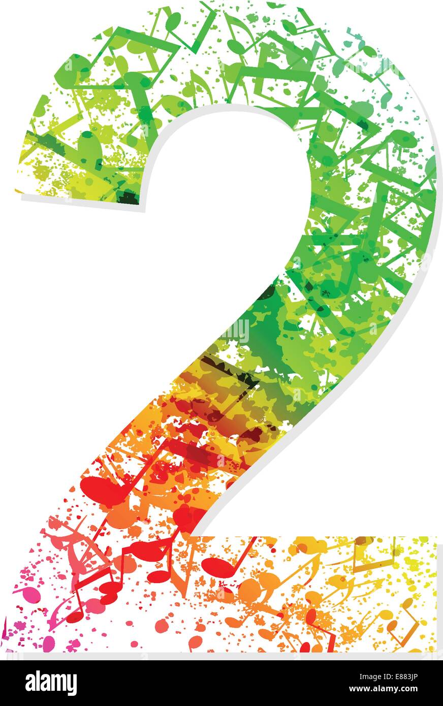 Music theme grungy font. Number 2 Stock Vector Image & Art - Alamy