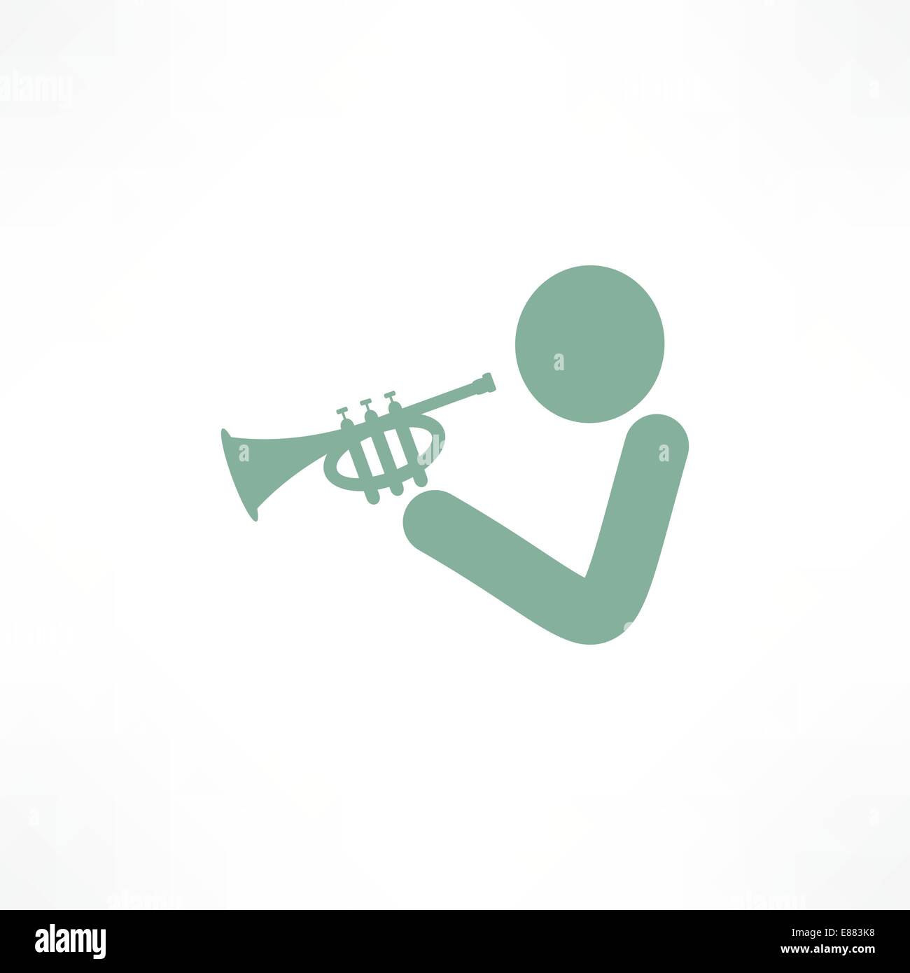 Trumpet player black and white Stock Vector Images - Alamy