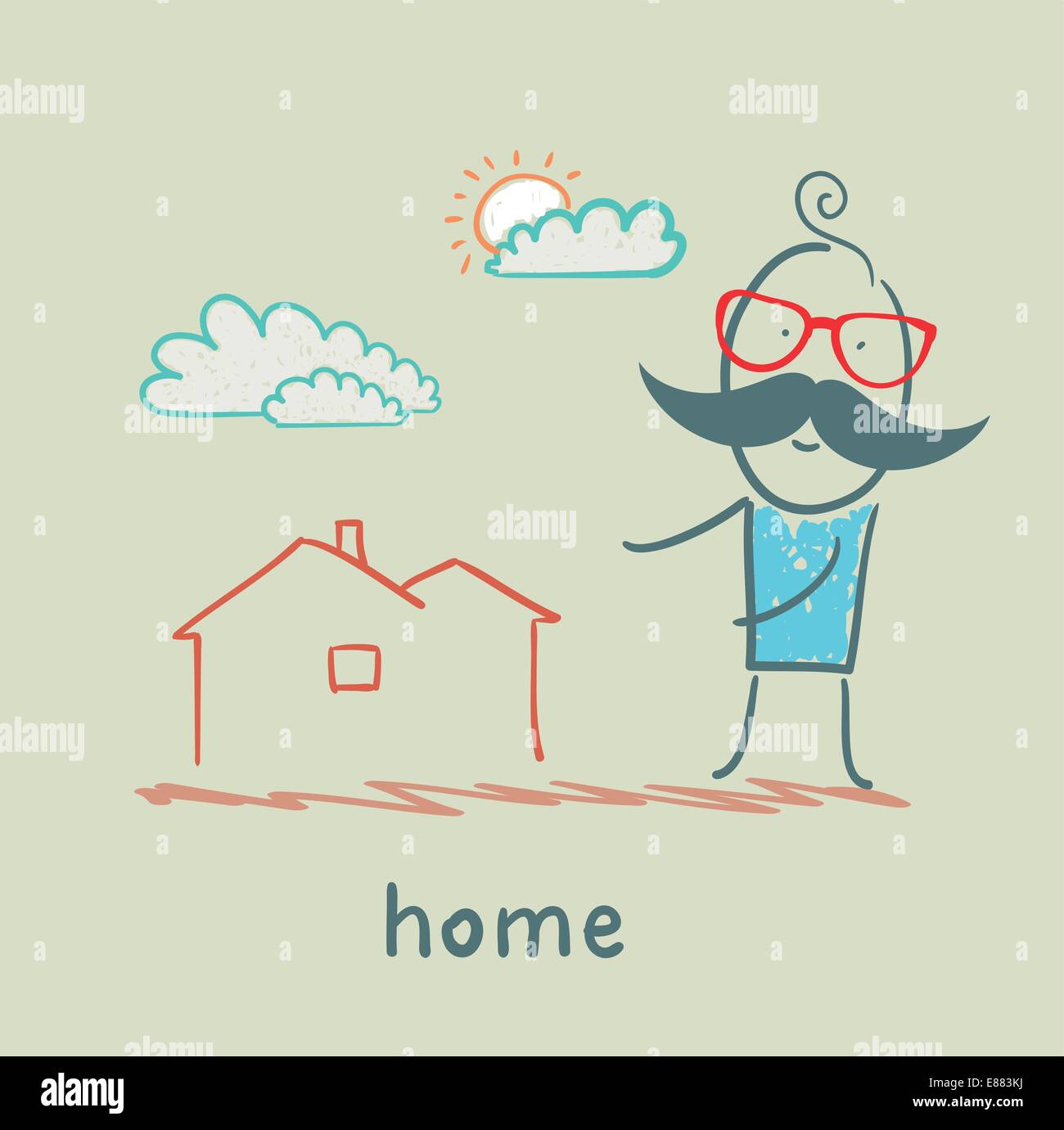 man shows the house Stock Vector Image & Art - Alamy