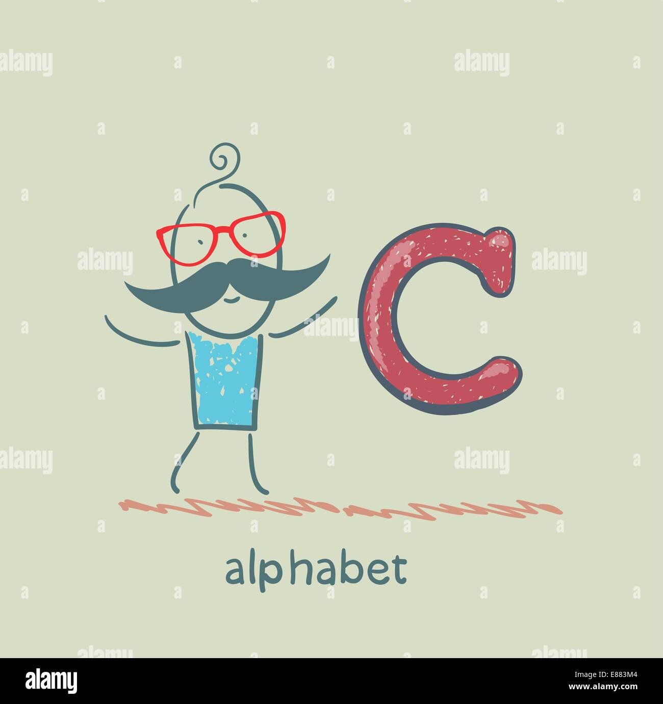 man standing with a letter of the alphabet Stock Vector Image & Art - Alamy