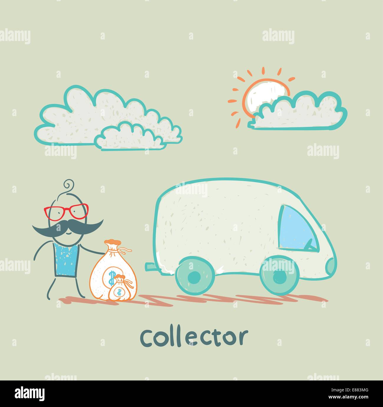 Cardboard collector Stock Vector Images - Alamy