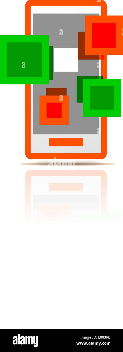 Simple stylized colorful icon - mobile phone apps Stock Vector Image ...