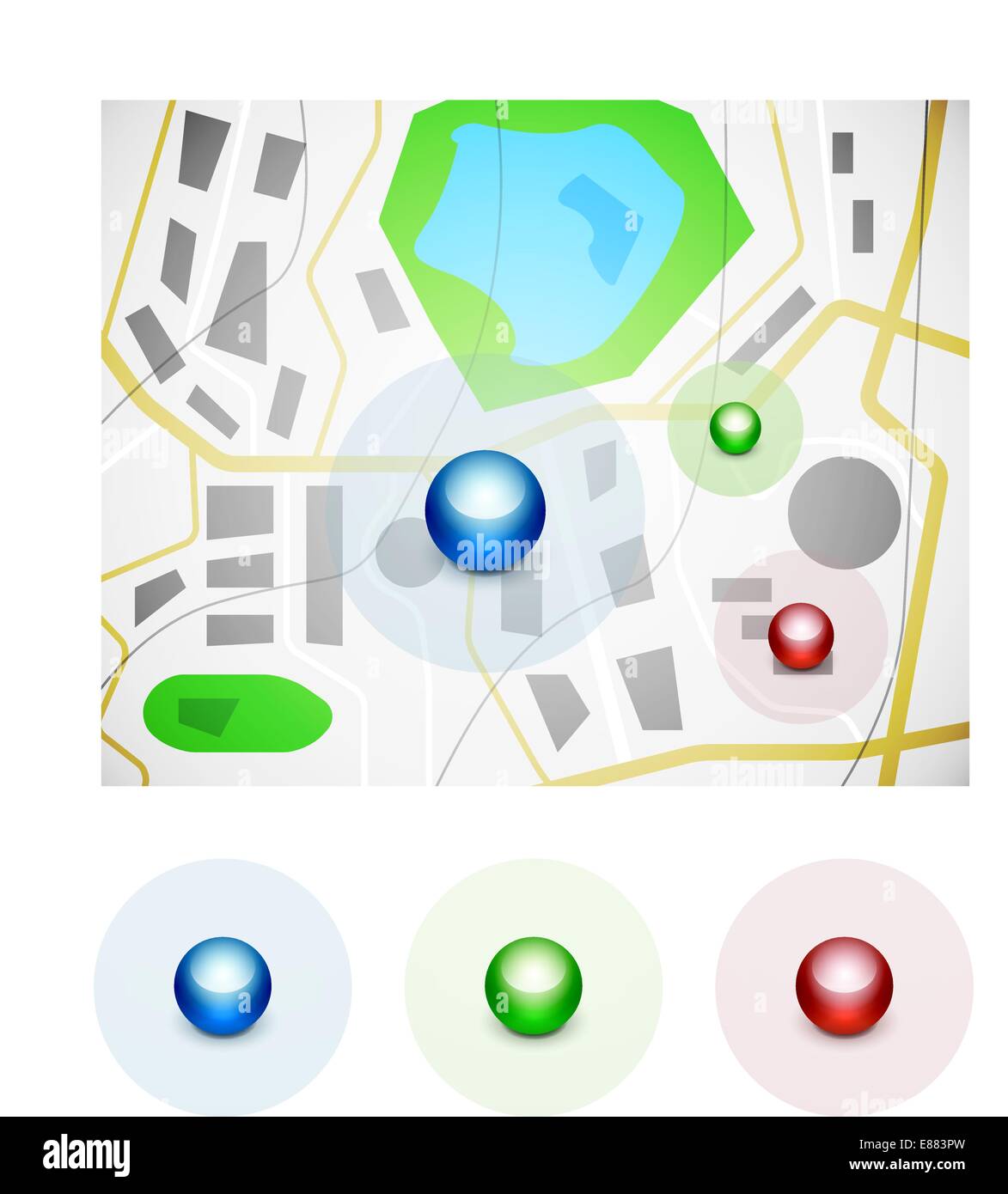 Glossy spheres map pointer icon set Stock Vector Image & Art - Alamy