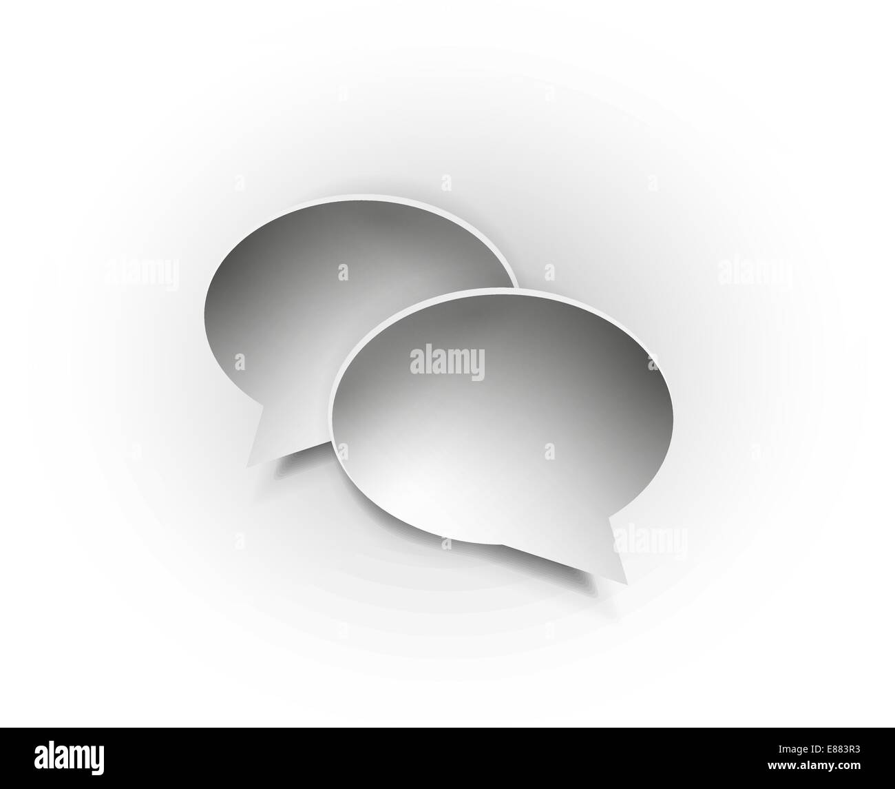 Paper speech bubble icons. Vector gray and white colors Stock Vector ...