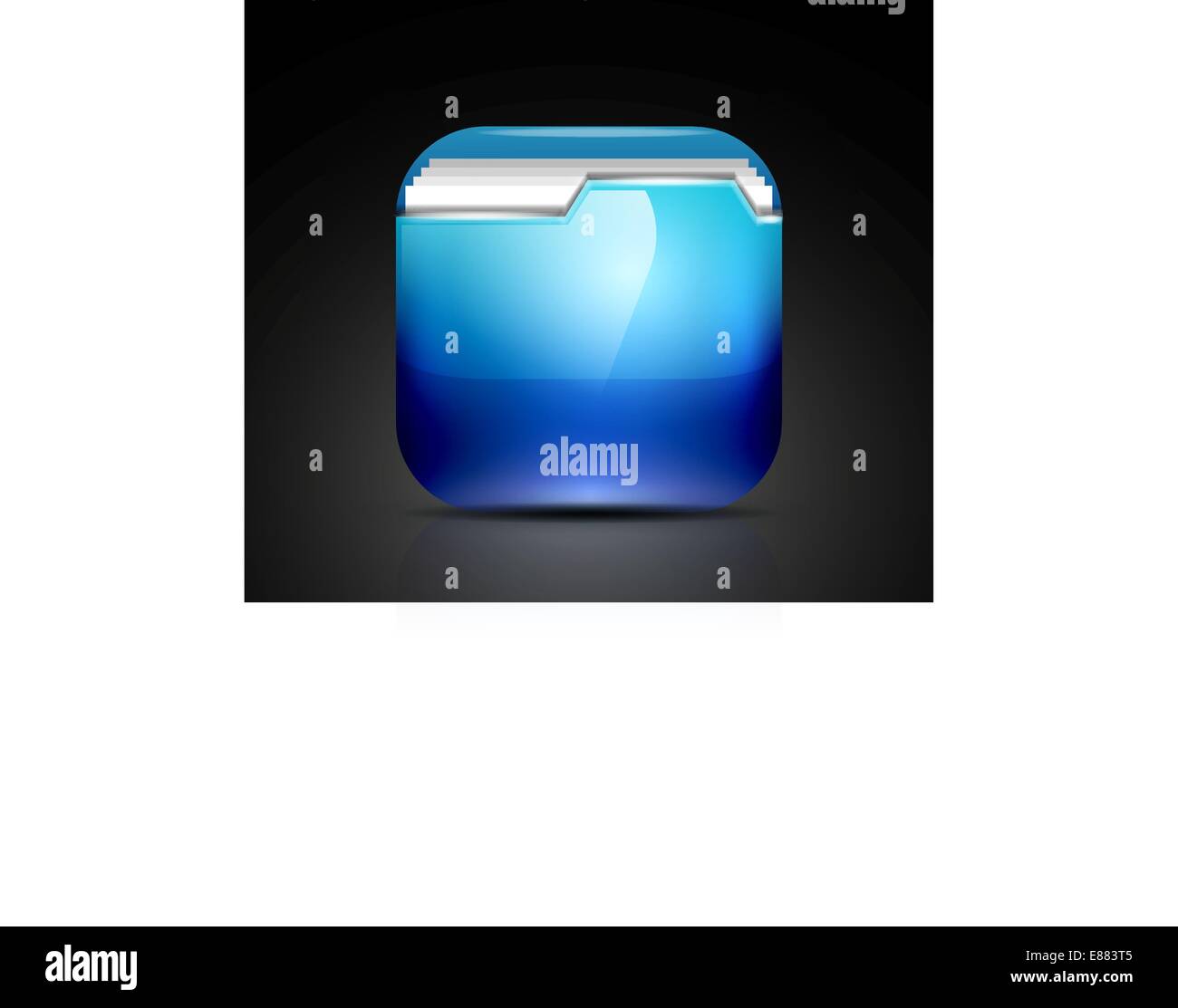 Glossy folder icon / mobile app button Stock Vector Image & Art - Alamy