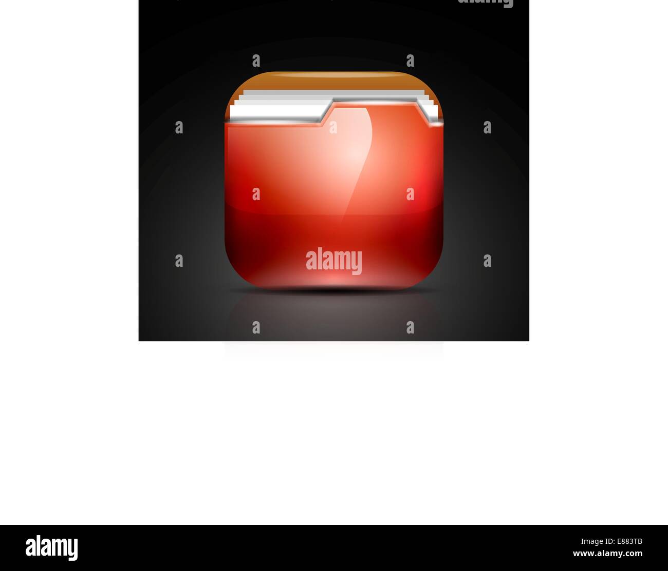 Glossy folder icon / mobile app button Stock Vector Image & Art - Alamy