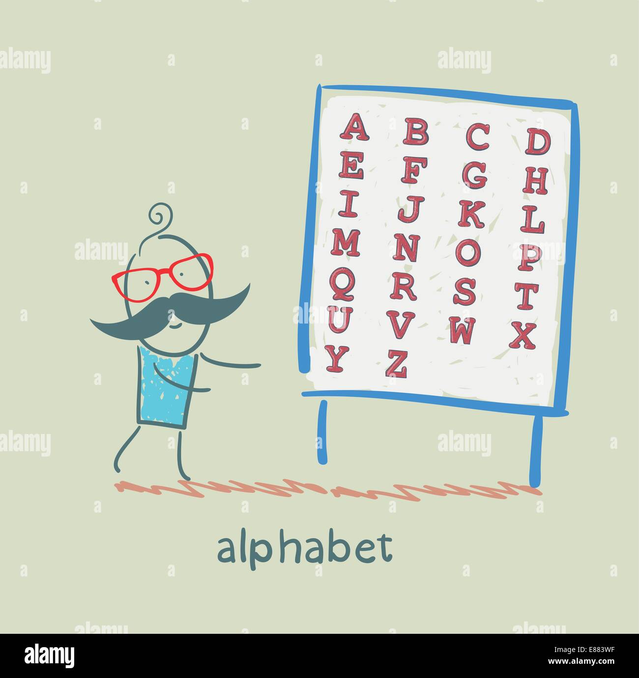 a man stands with alphabet Stock Vector Image & Art - Alamy