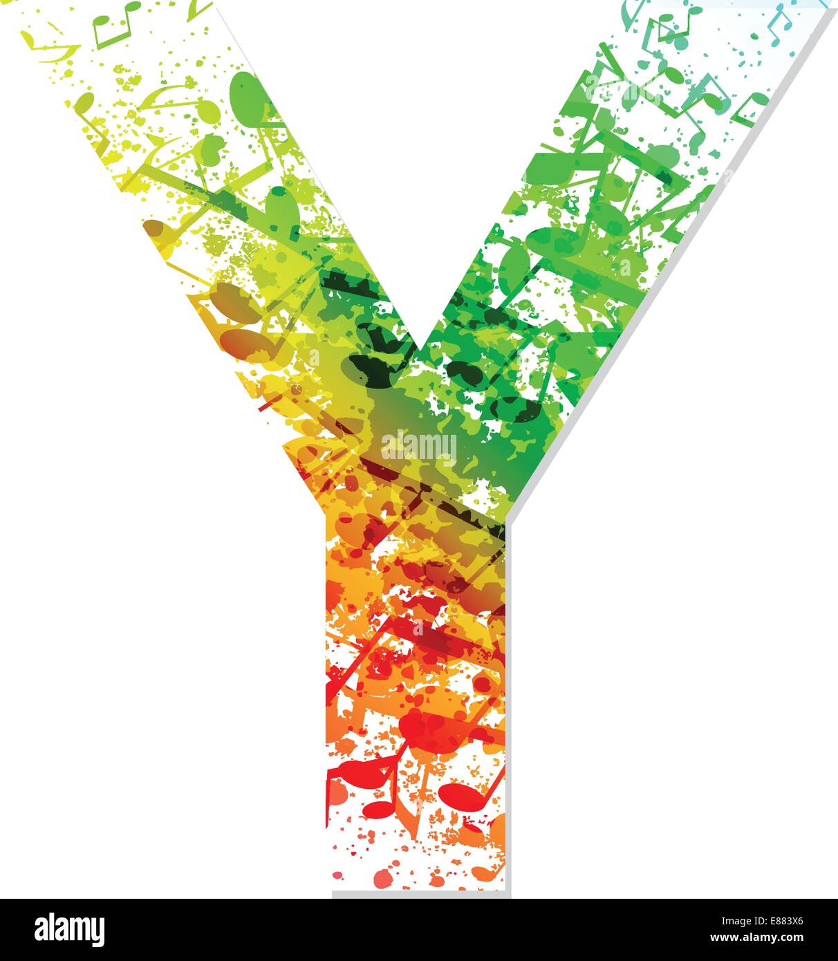 Music theme grungy font. Letter Y Stock Vector Image & Art - Alamy