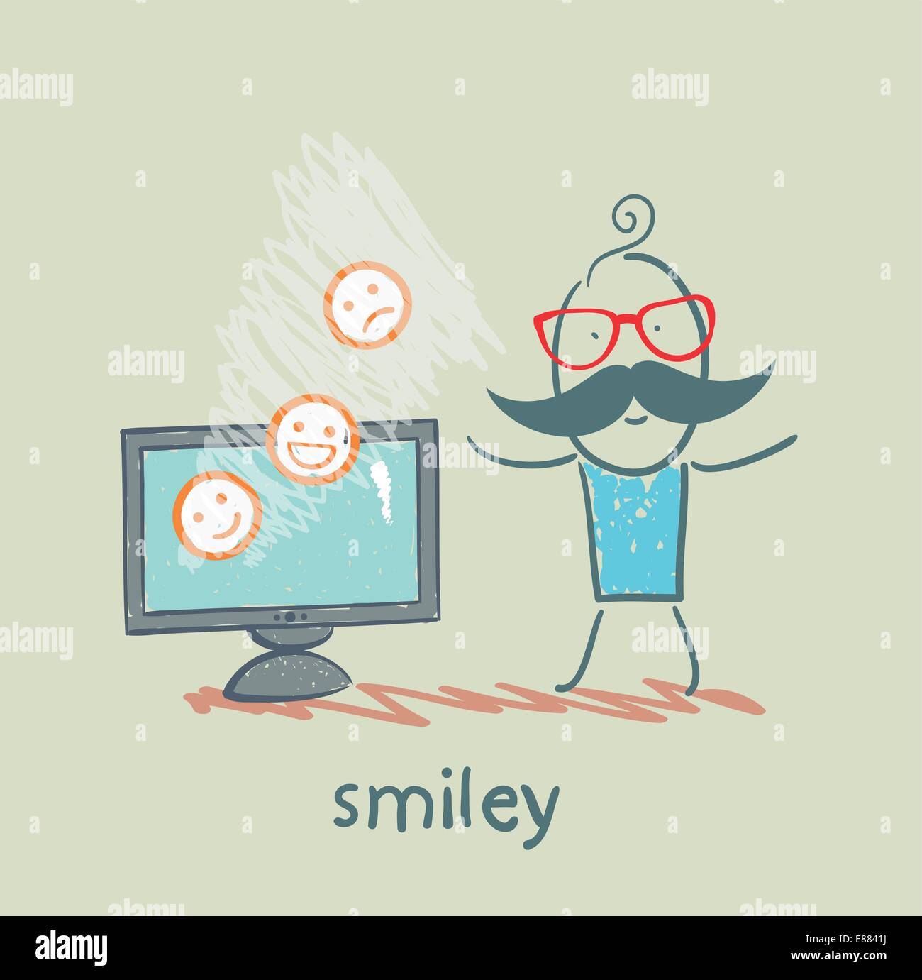 man watching TV with smiles Stock Vector Image & Art - Alamy