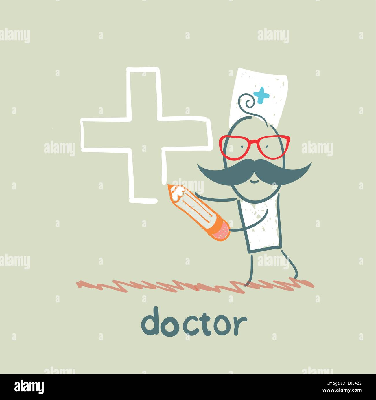 doctor draws a cross in pencil Stock Vector Image & Art - Alamy