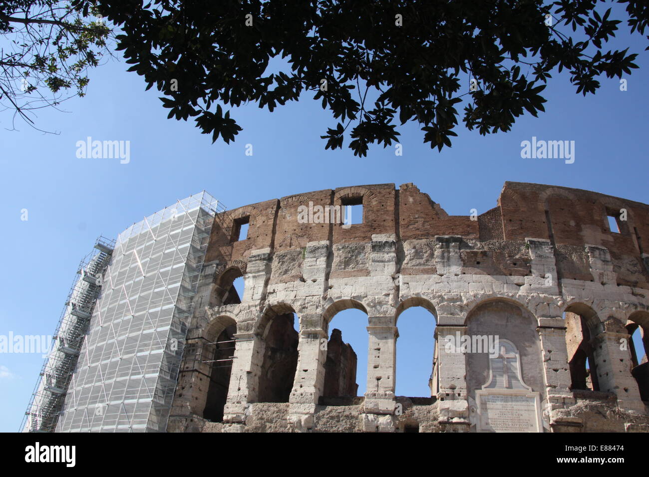 Rome, Italy. 30th September 2014. The second restoration stage underway ...
