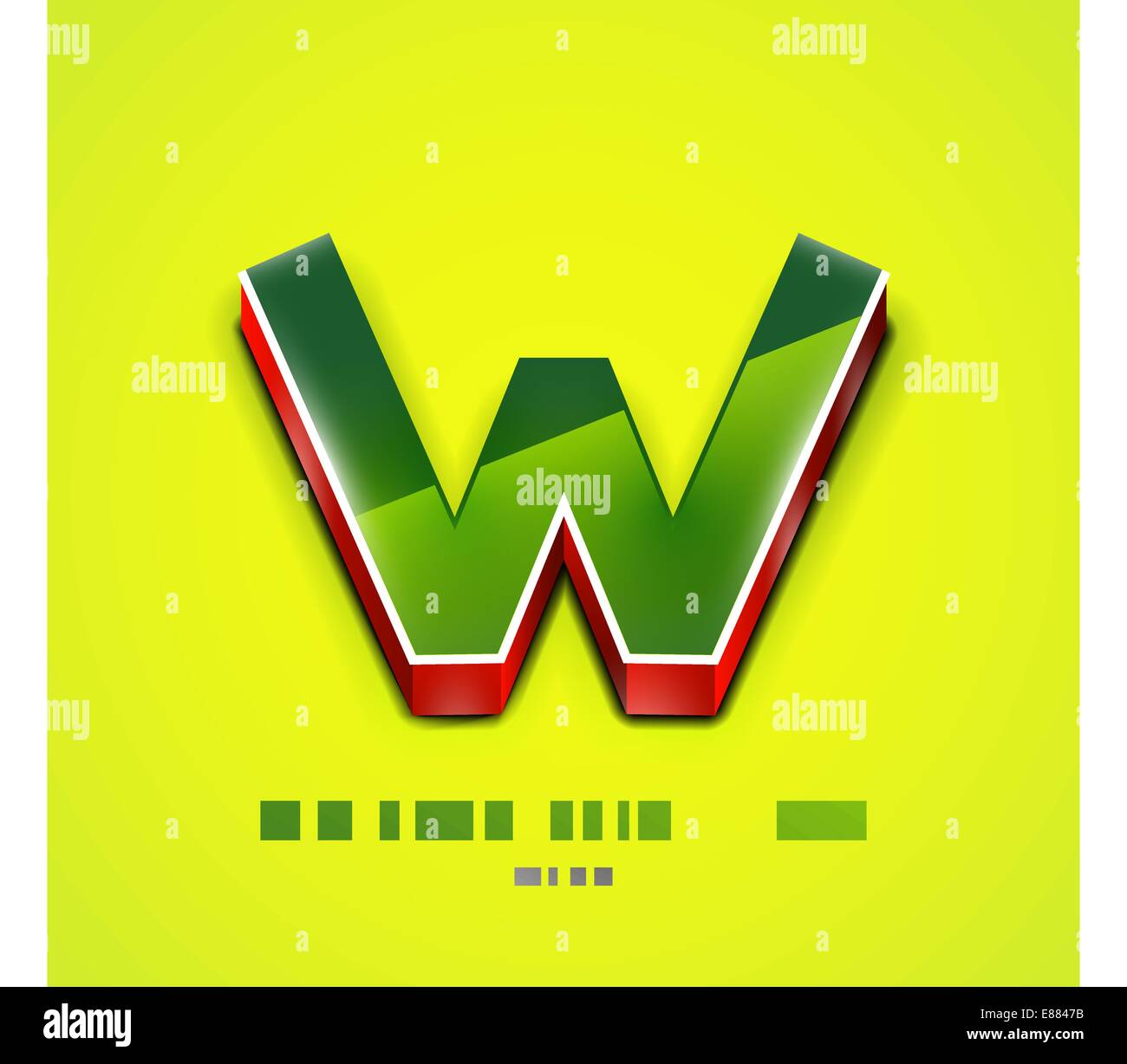 3d vector W letter. Tecnology business symbol. Glossy style Stock ...